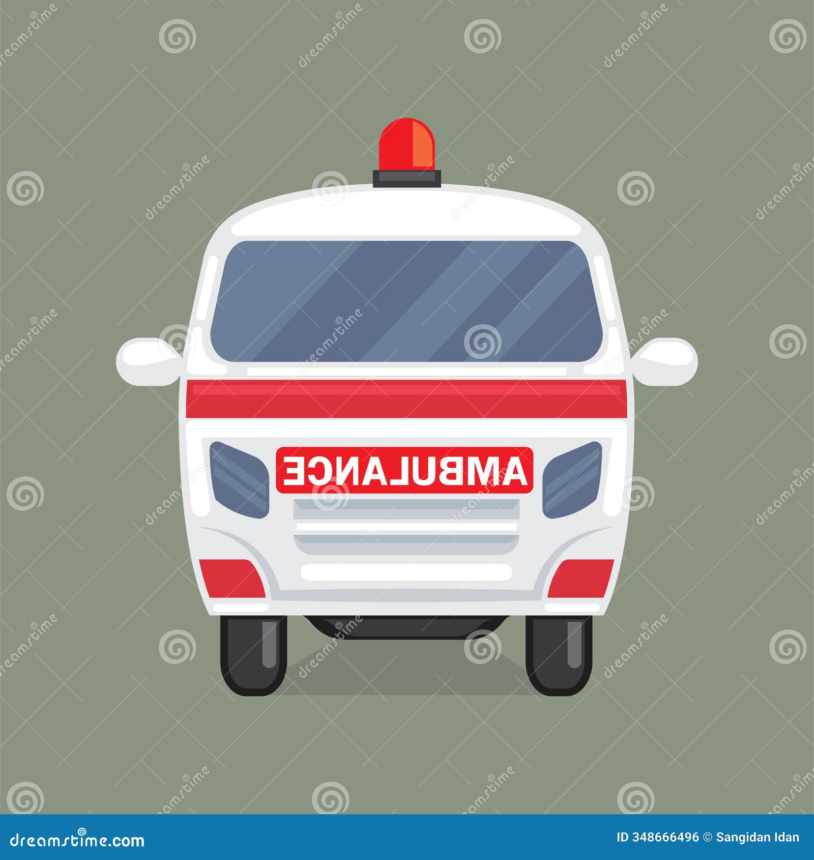 Ambulance Cartoon Vector Element Front View Design Stock Vector ...