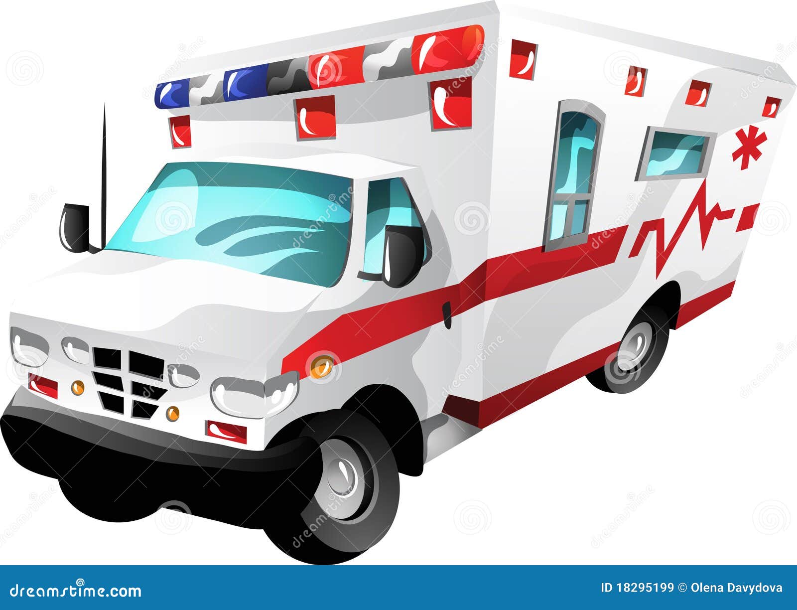 Ambulance de dessin animé illustration de vecteur. Illustration du ...