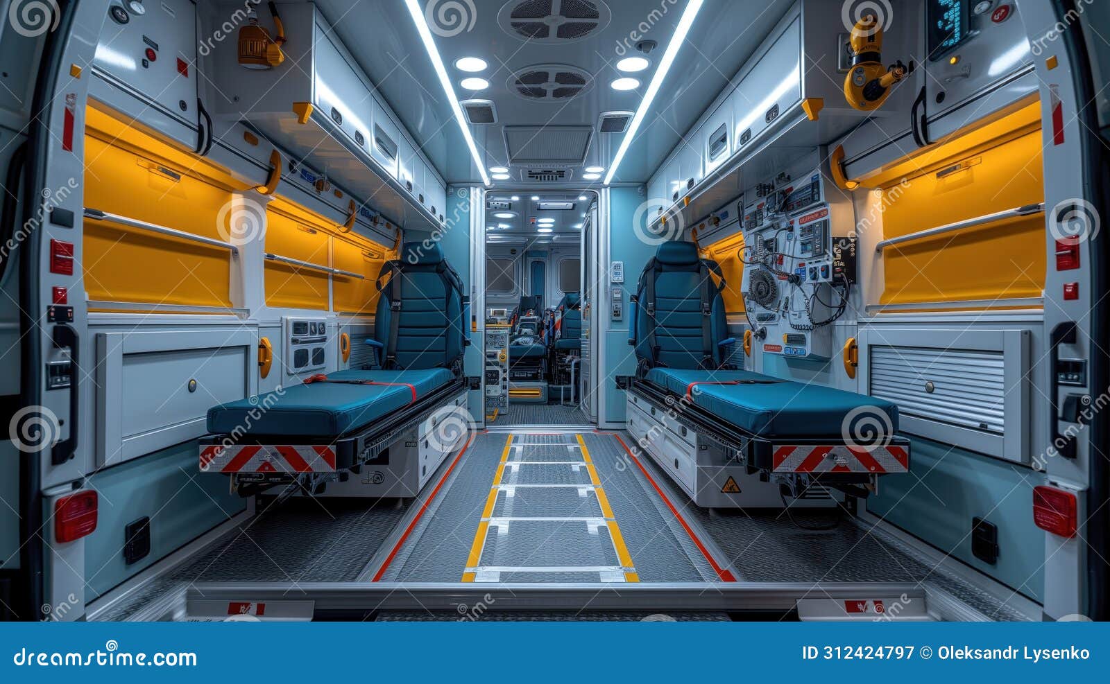 Ambulance Equipment Inside Interior Stock Illustration - Illustration ...