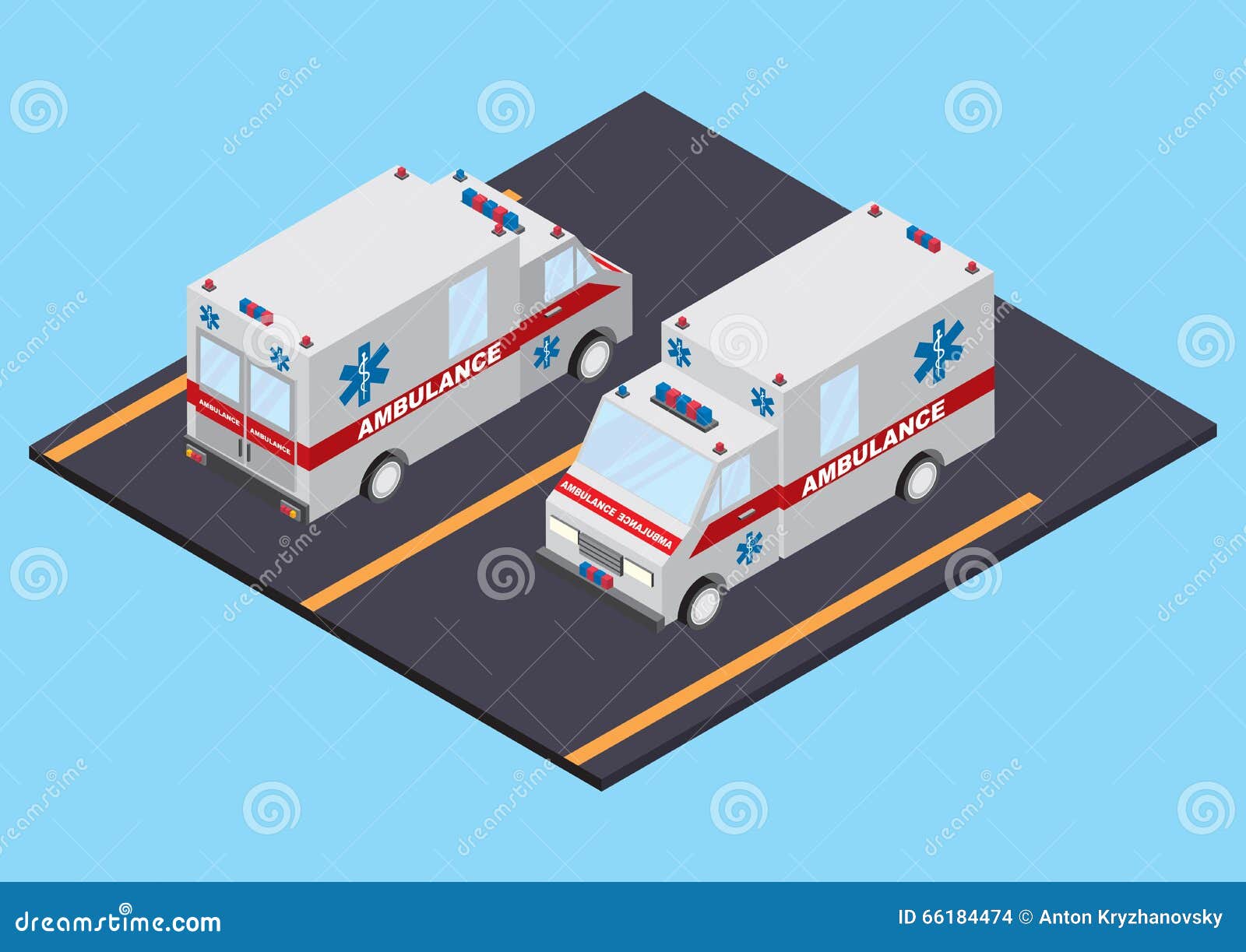 Ambulance Front and Rear View Stock Vector - Illustration of medicine ...