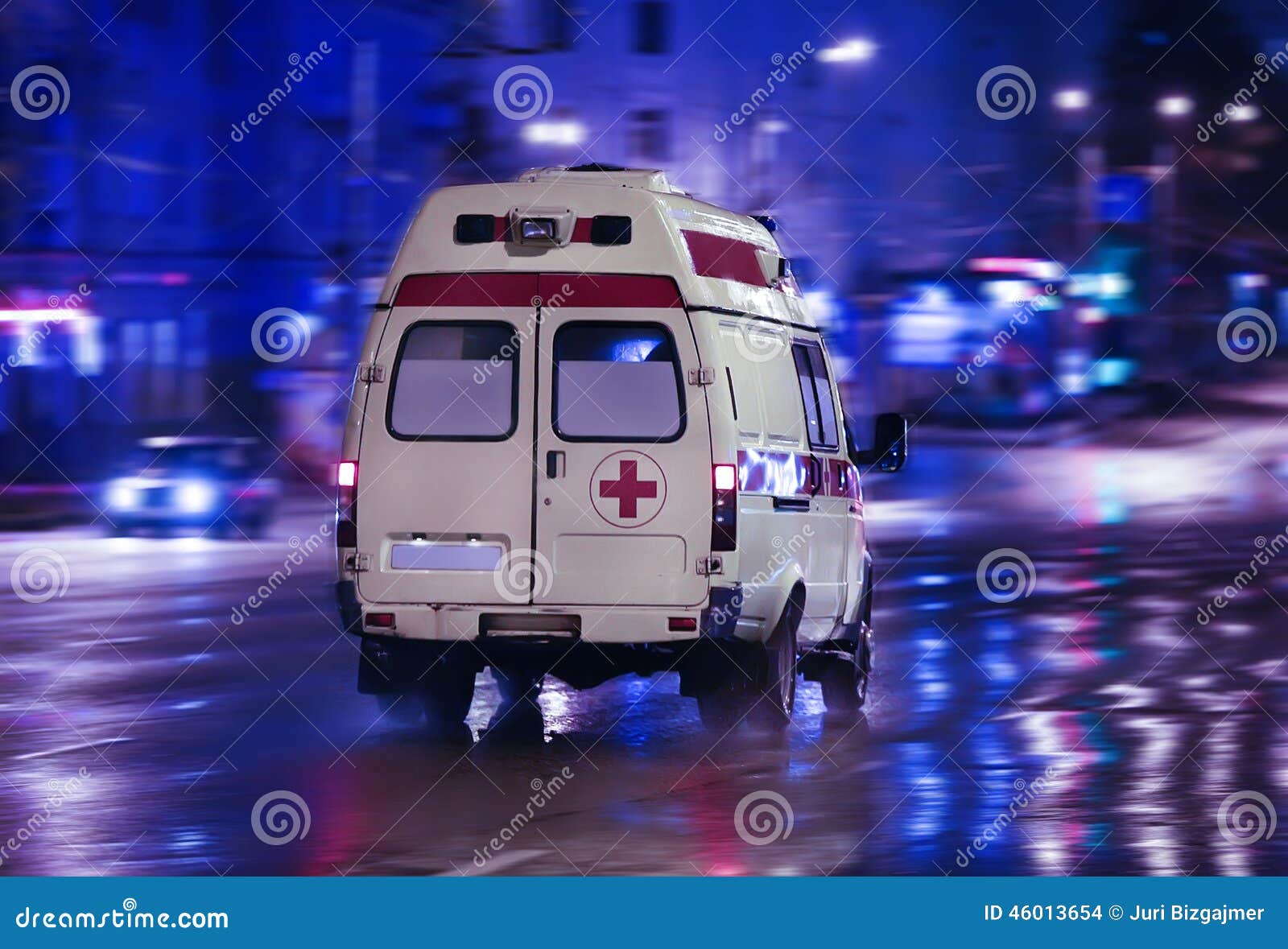 Ambulance Goes on Night City Editorial Stock Image - Image of helping ...