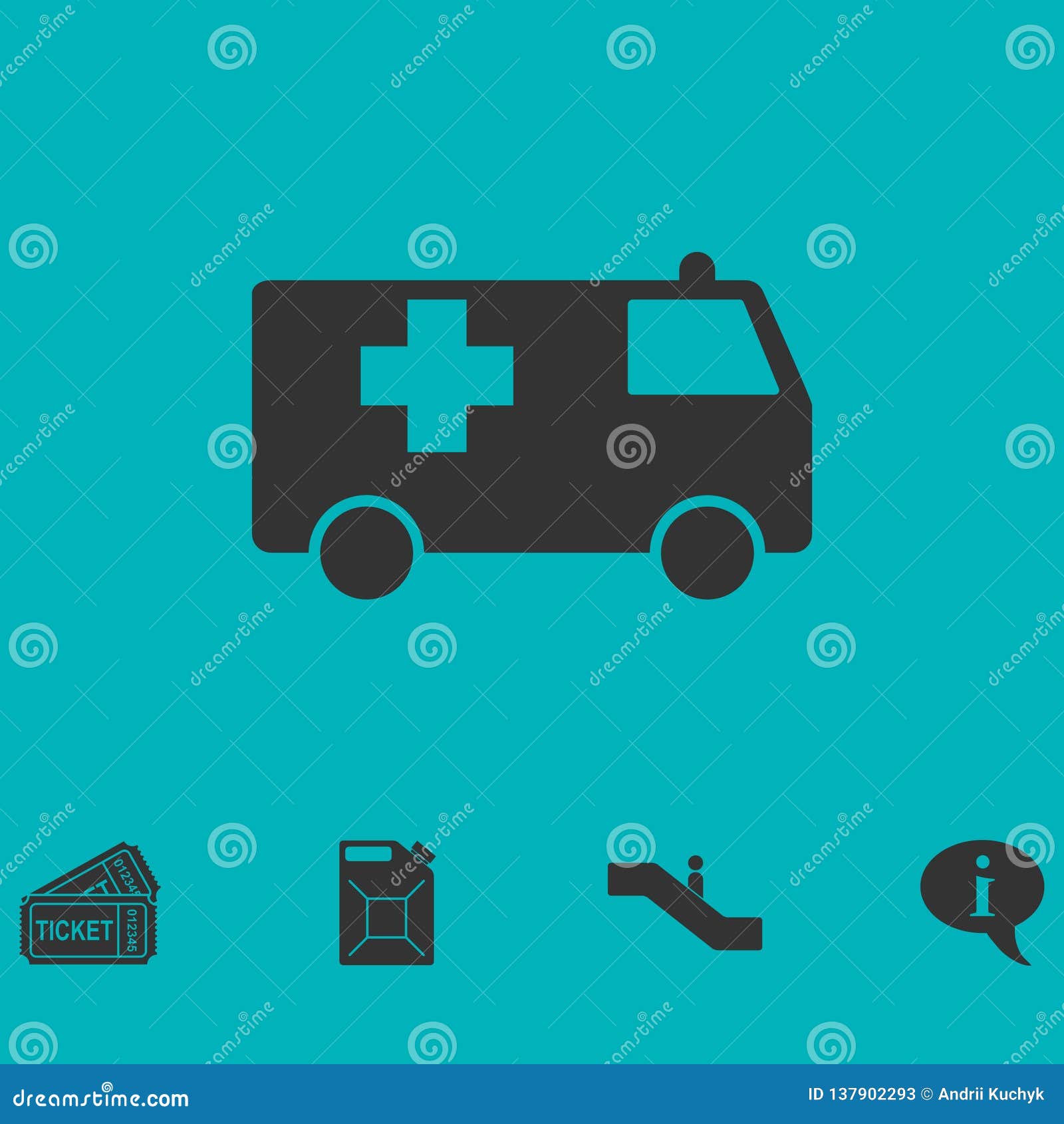 Ambulance icon flat stock vector. Illustration of alert - 137902293
