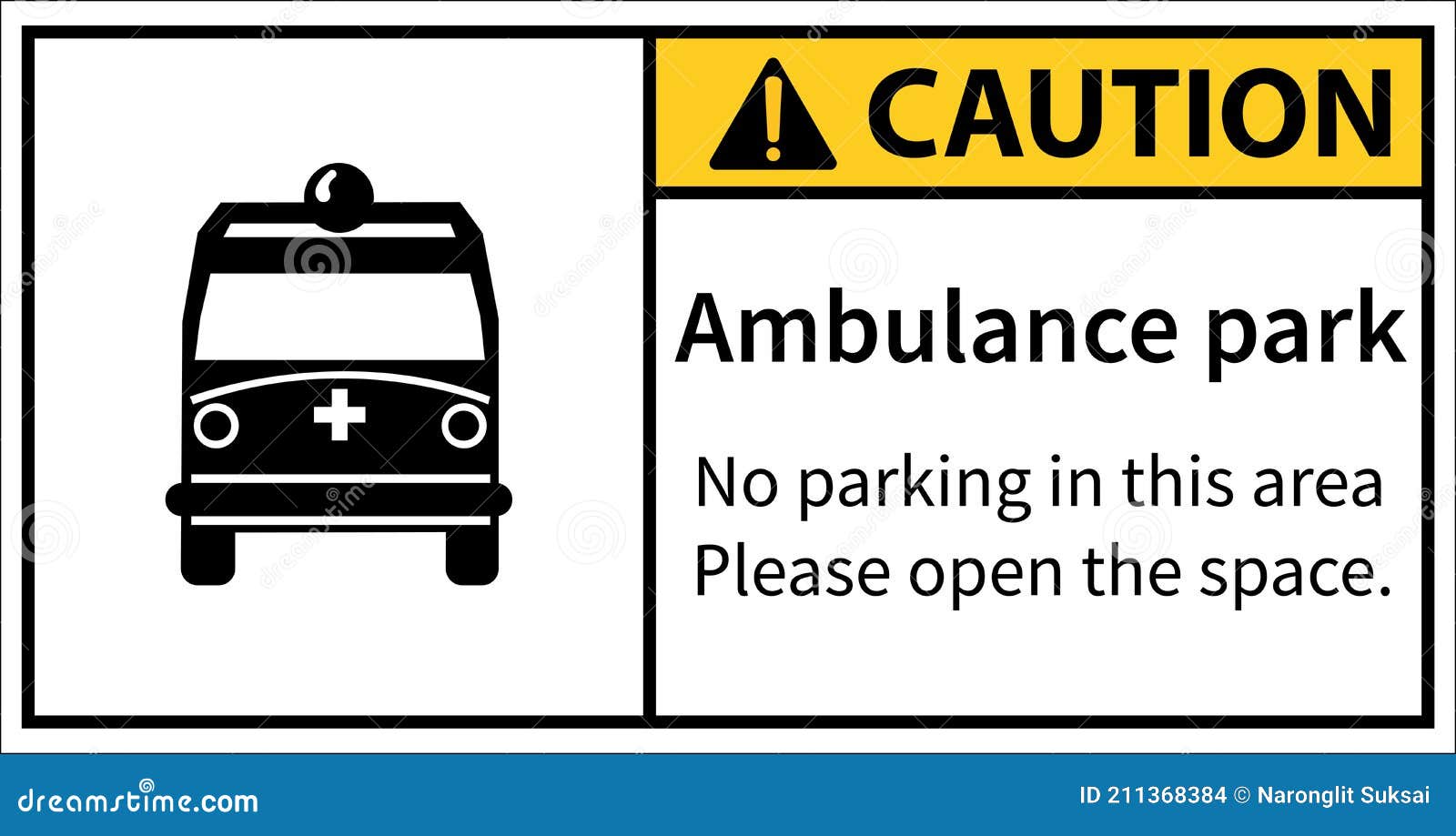 Ambulance Park, Ambulance Drop-off Point.,Caution Sign Stock Vector ...