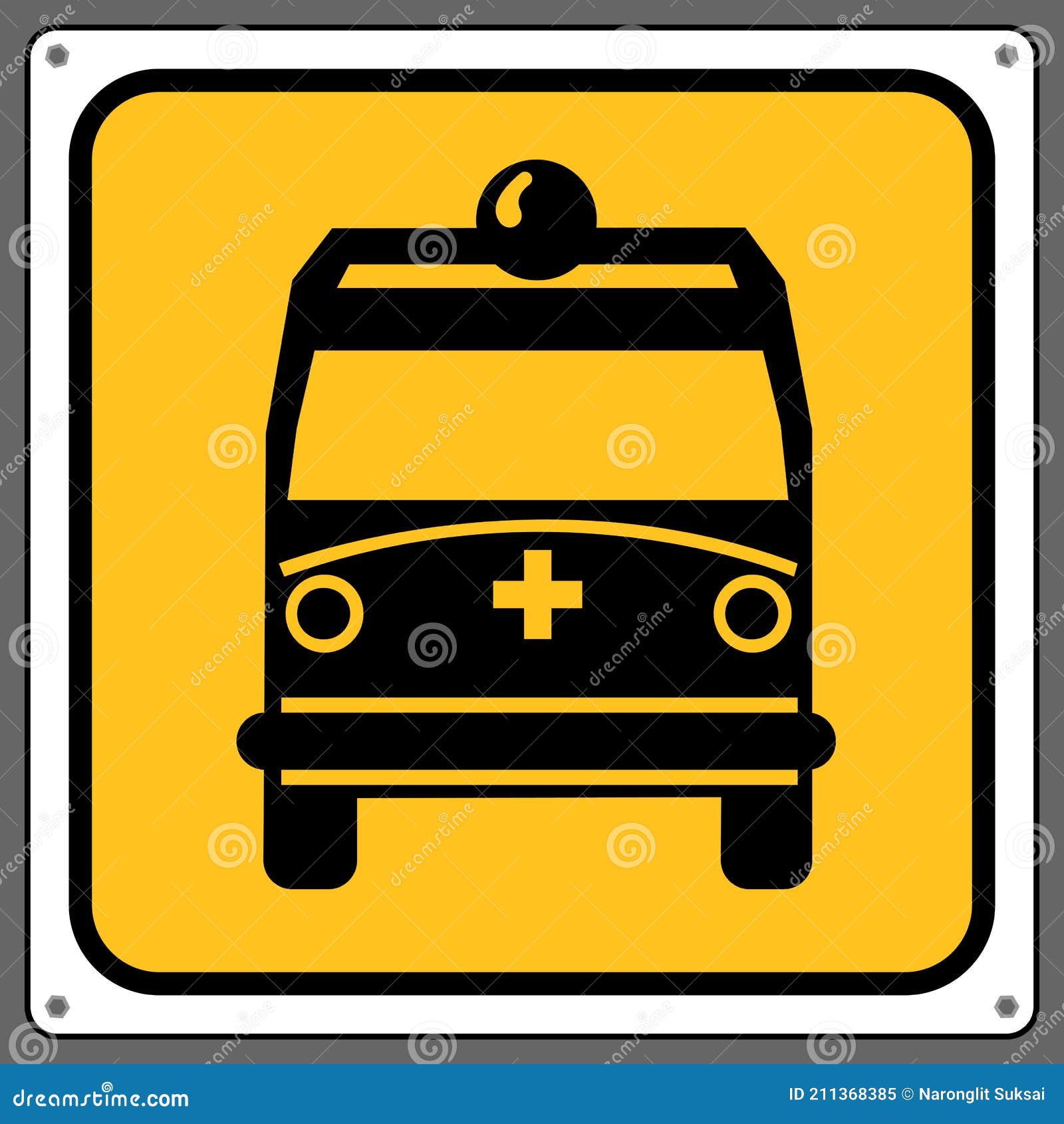 Ambulance Park, Ambulance Drop-off Point.,Caution Sign Stock Vector ...