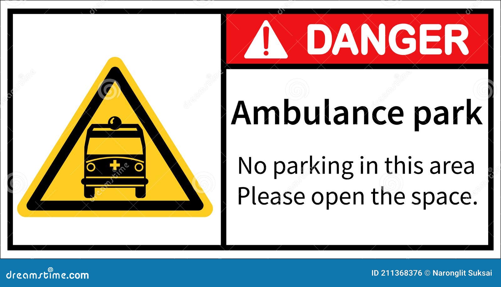 Ambulance Park, Ambulance Drop-off Point.,Danger Sign Stock Vector ...