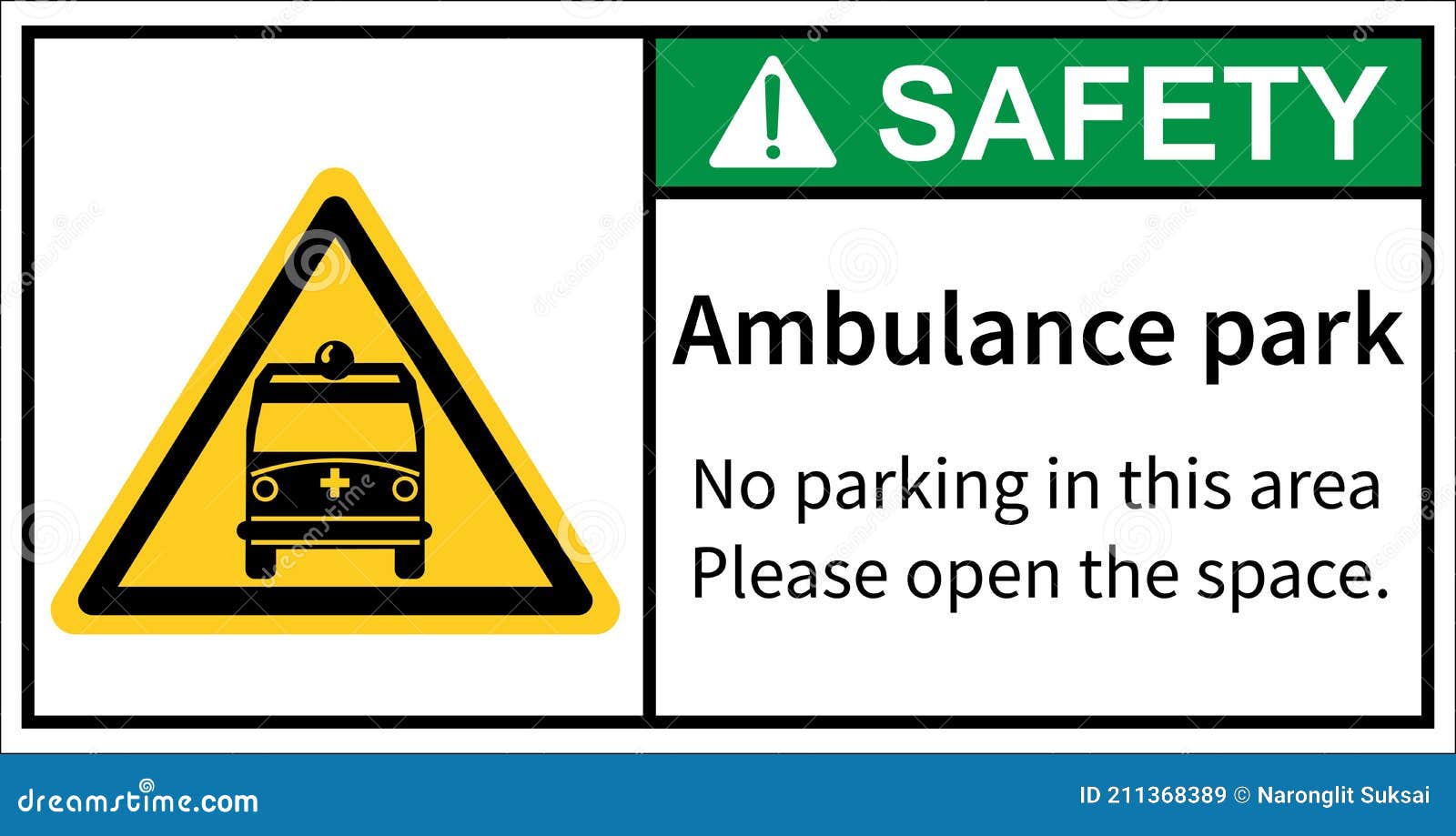 Ambulance Park, Ambulance Drop-off Point.,safety Sign Stock Vector ...