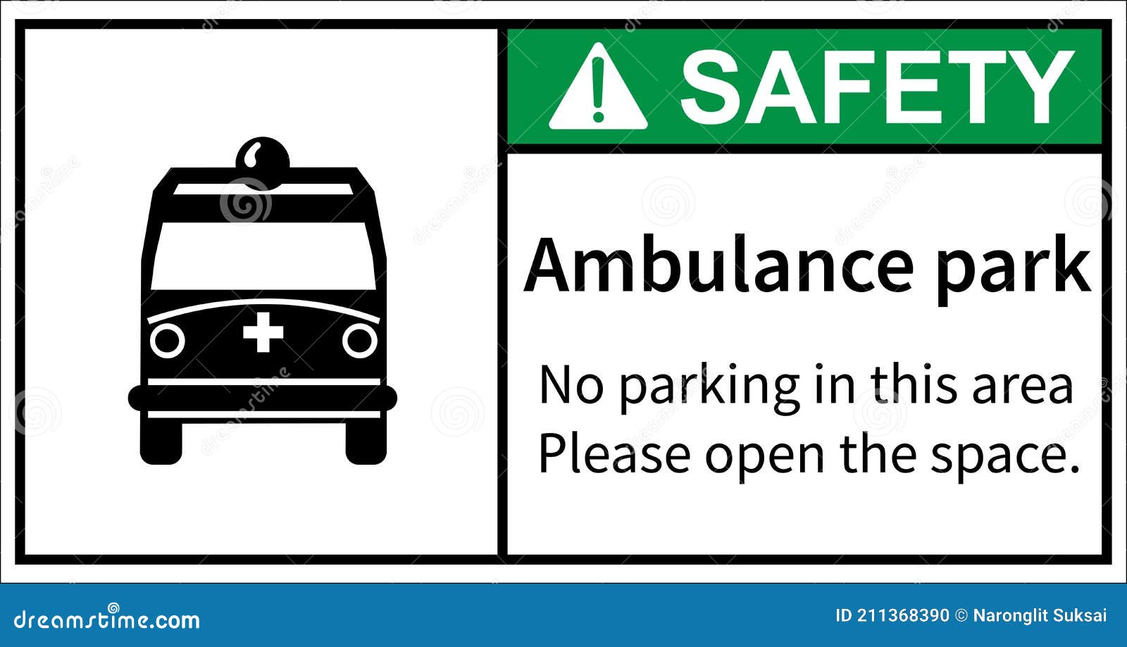 Ambulance Drop-off Point Ambulance Parking Area Sign Cartoon Vector ...