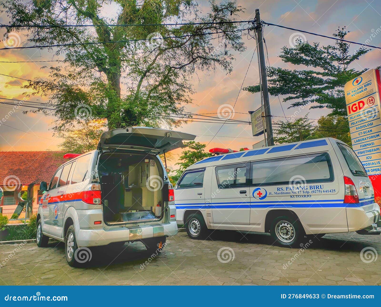 Ambulance Parked in Front of the Hospital Editorial Stock Photo - Image ...
