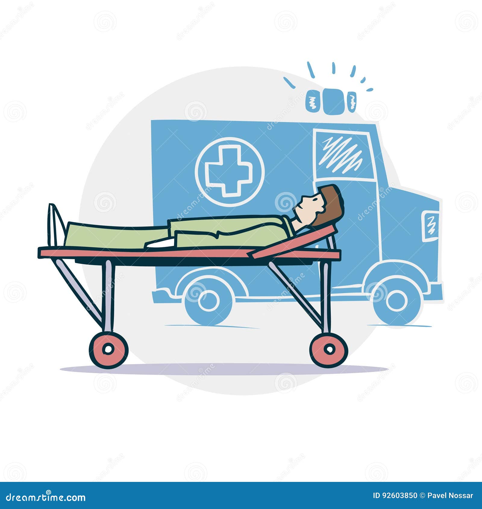 Ambulance and Patient Illustration Stock Vector - Illustration of ...