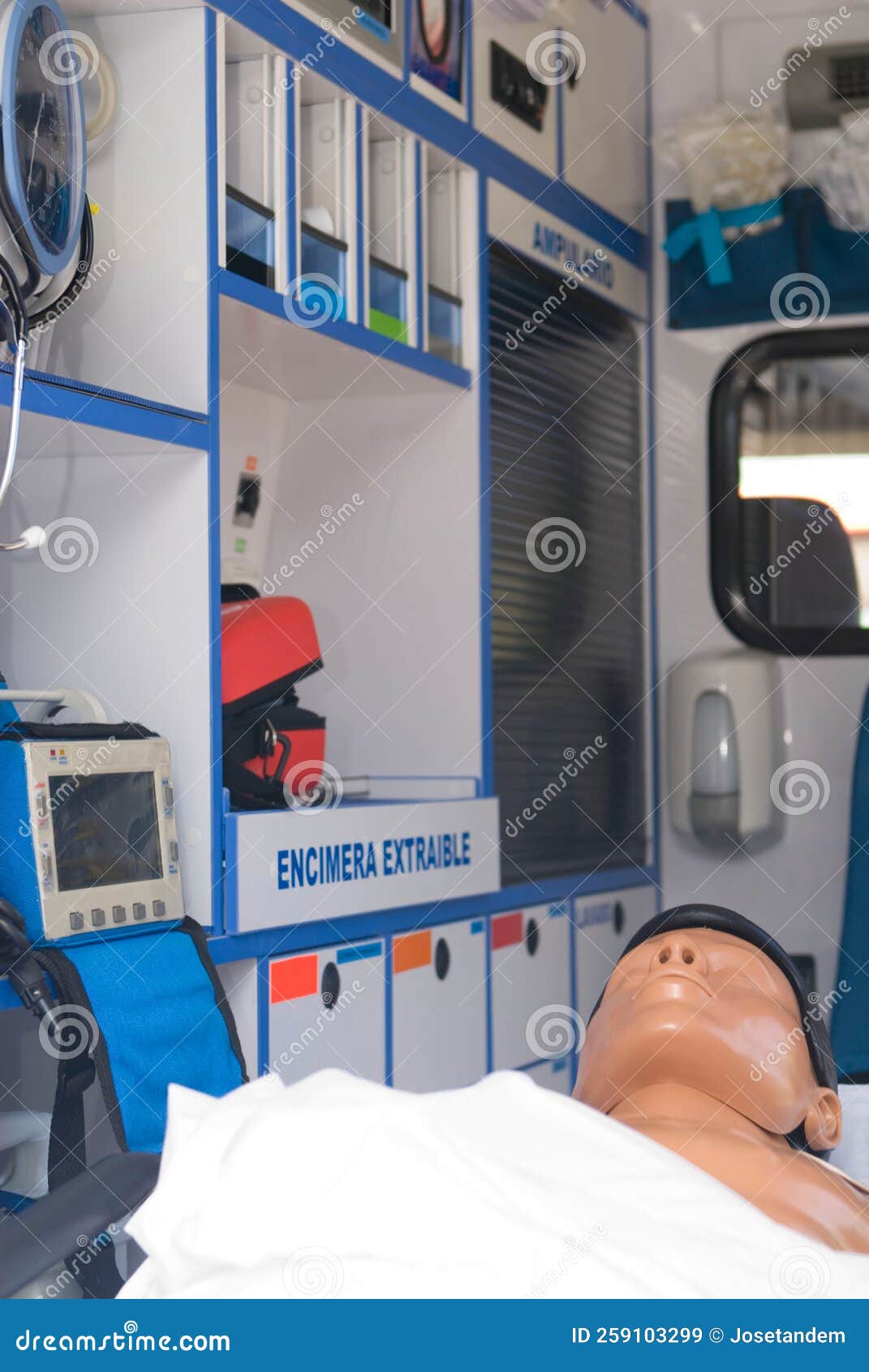 Ambulance Perfectly Equipped with Emergency Equipment and Dummy for ...