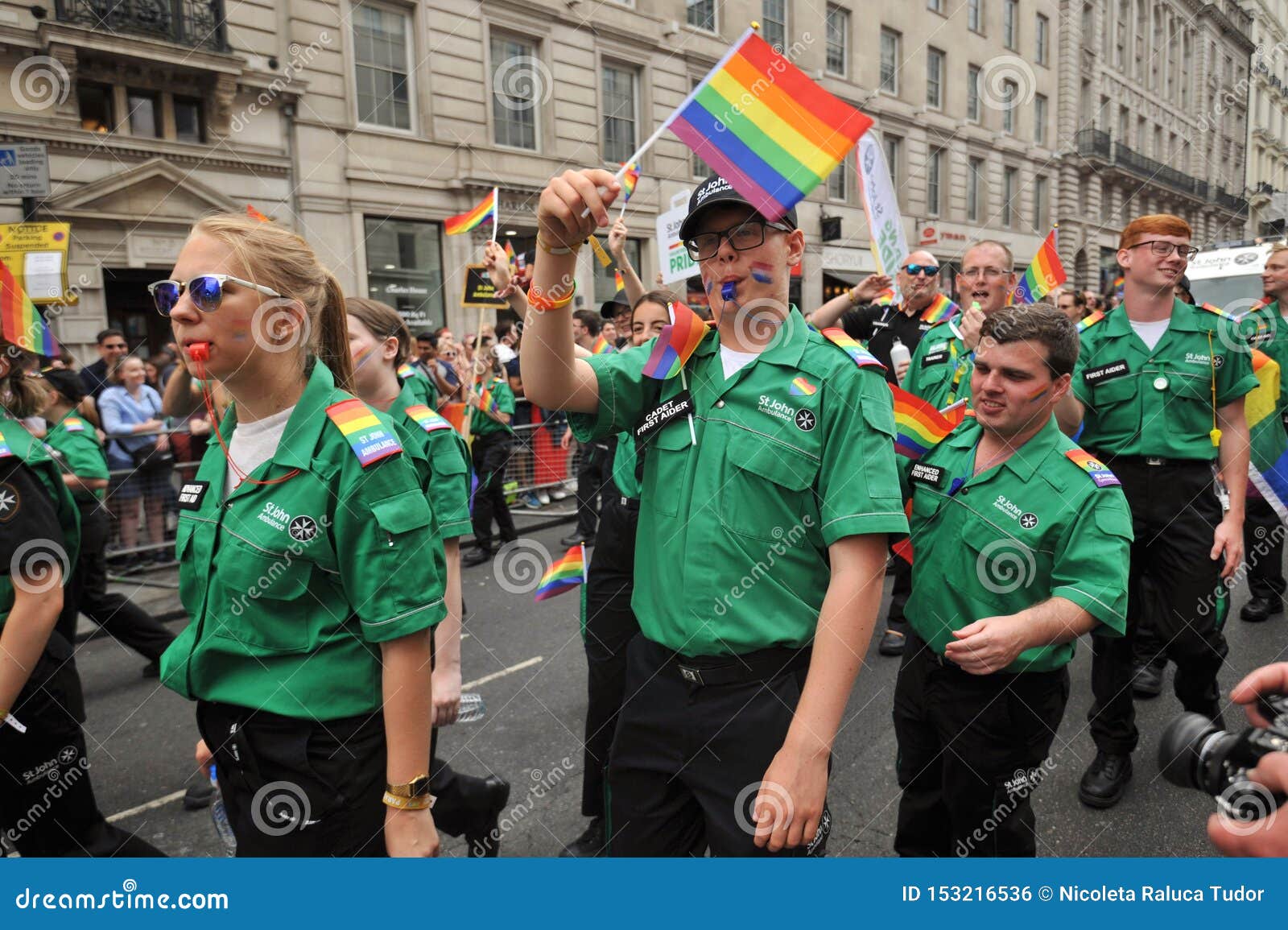 Ambulance Personnel at the Pride Parade in London , England 2019 ... Ambulance Personnel at the Pride Parade in London , England 2019 ...