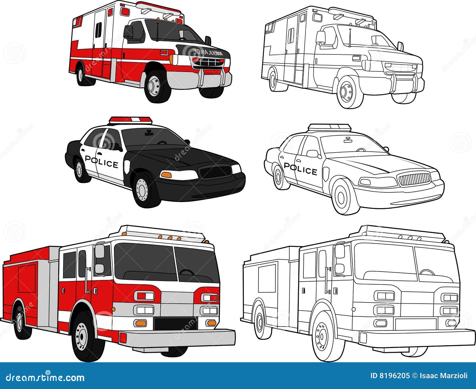Ambulance, Police Car, Fire Engine Royalty Free Stock Photo - Image ...