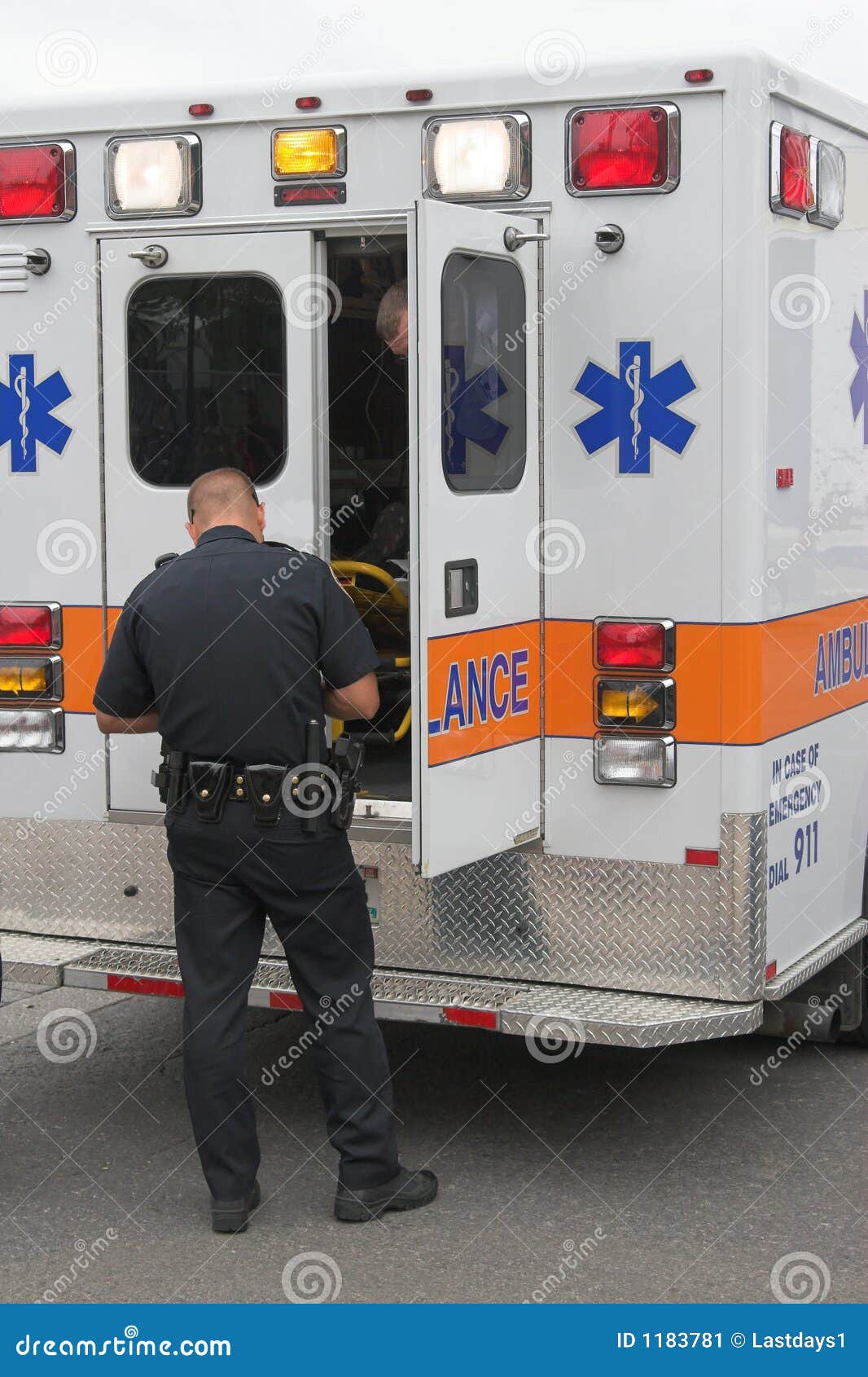 Ambulance and Rescue Worker Stock Image - Image of special, transport ...