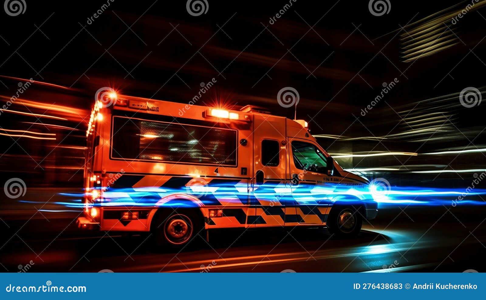 Ambulance Riding Fast. Ai Generative Stock Illustration - Illustration ...