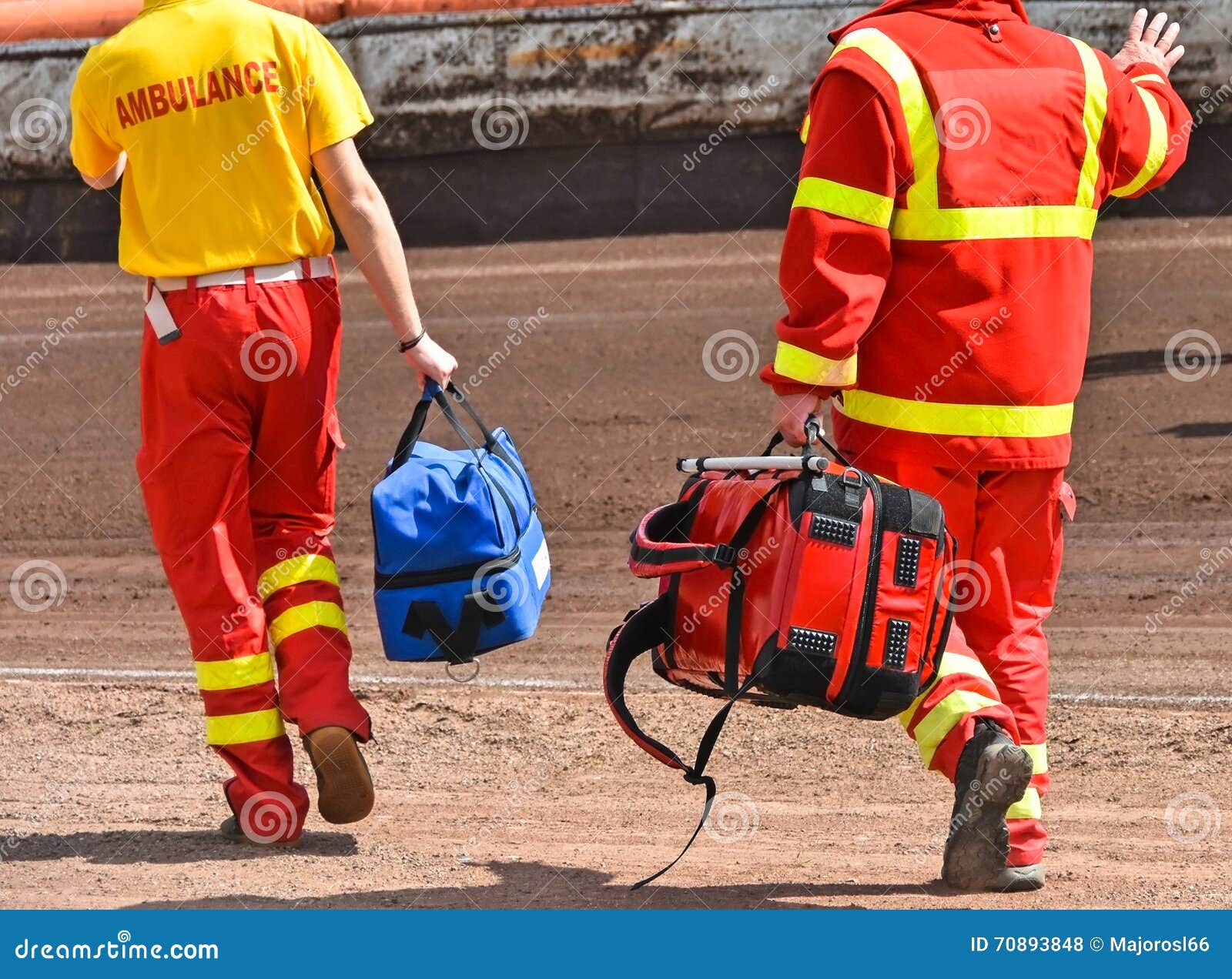Ambulance Stuff on the Sport Track Stock Photo - Image of medicine ...