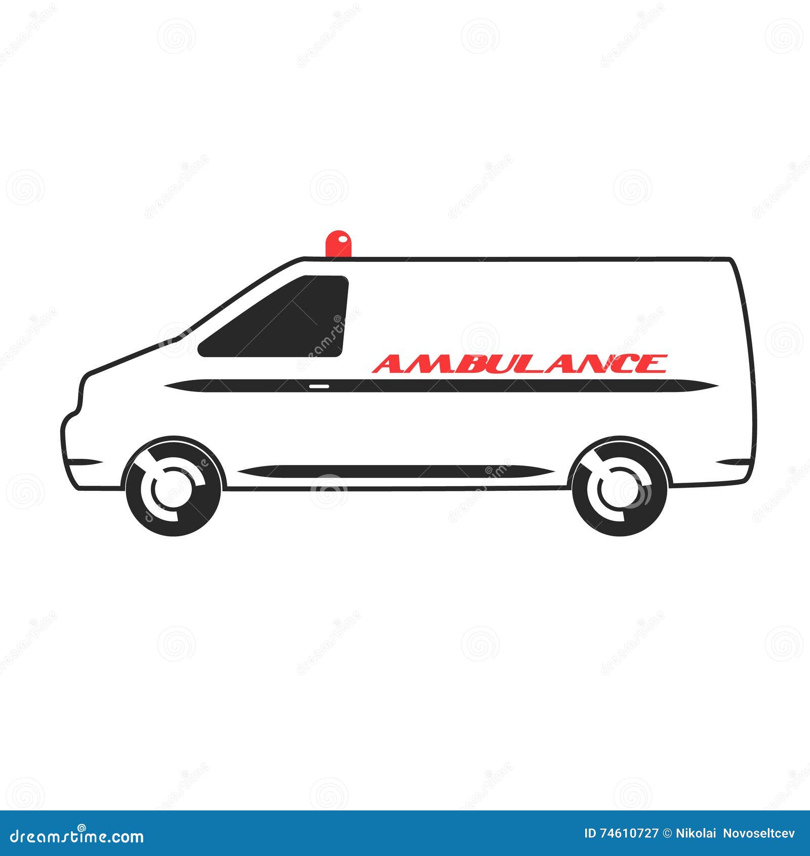 Ambulance Van in Flat Design Stock Vector - Illustration of service ...