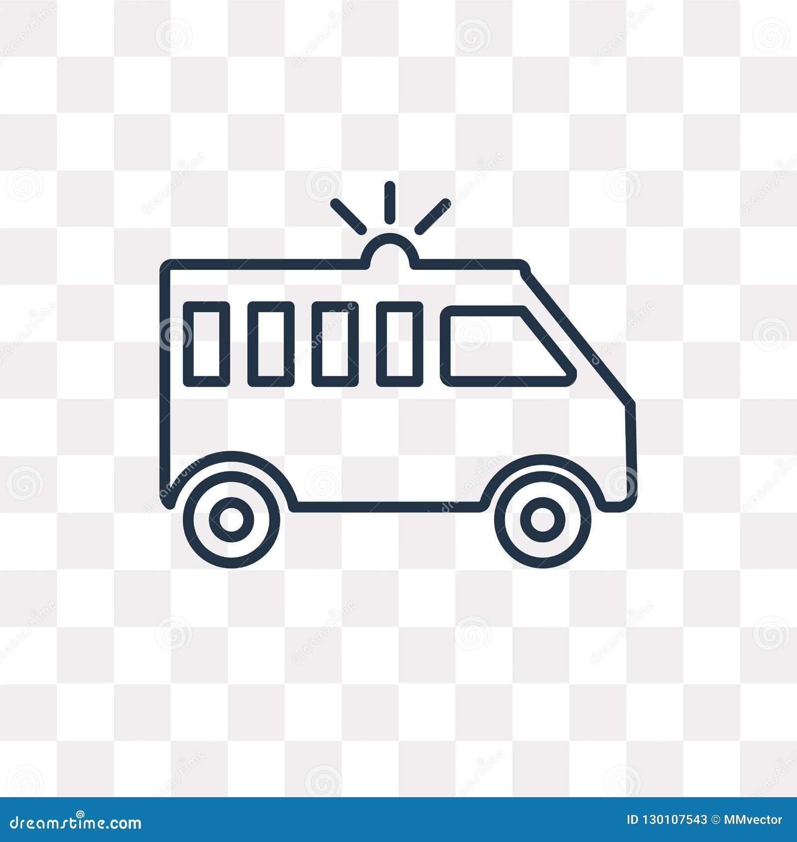 Ambulance Vector Icon Isolated on Transparent Background, Linear Stock ...