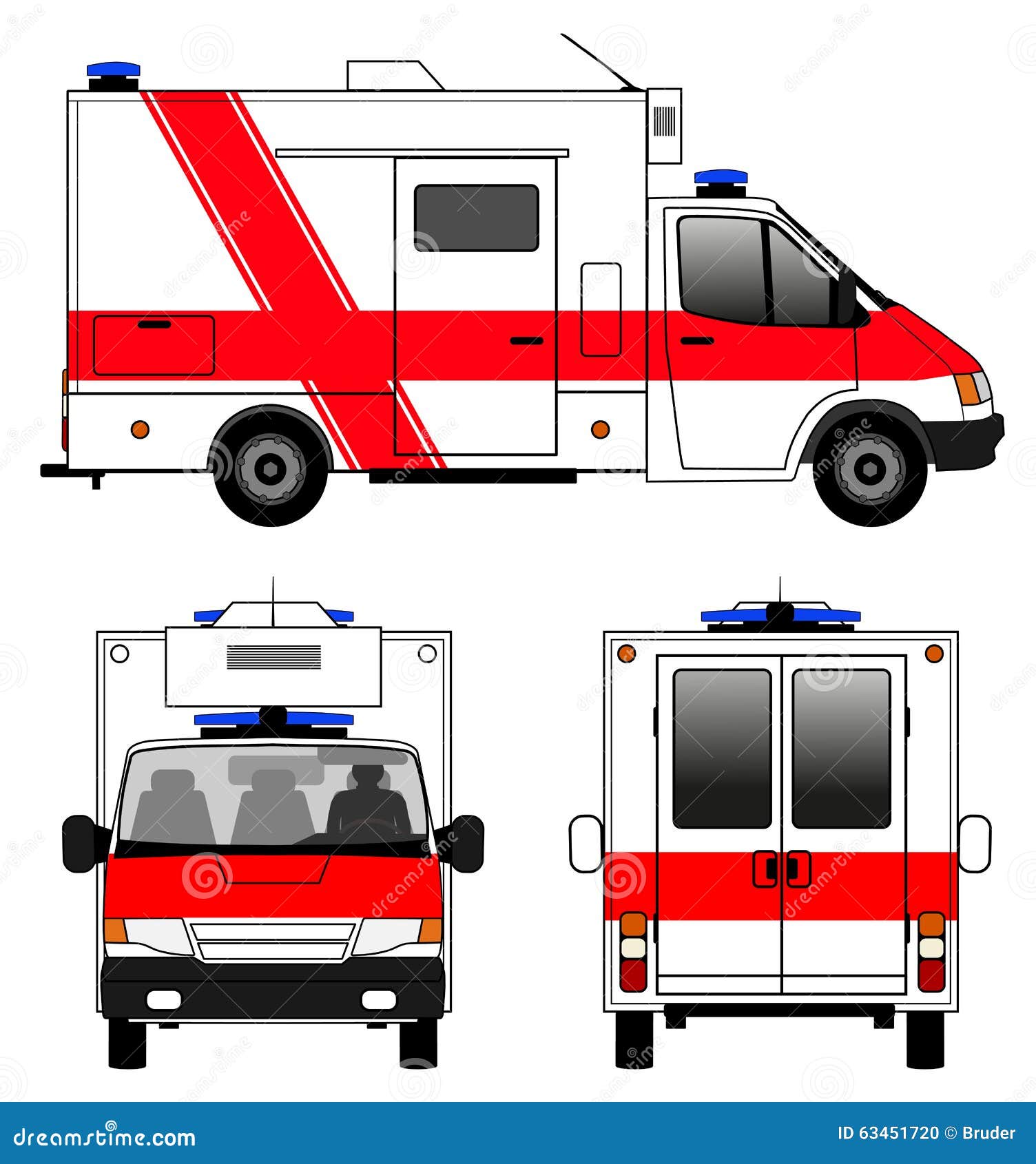 Ambulance stock vector. Illustration of equipment, road - 63451720