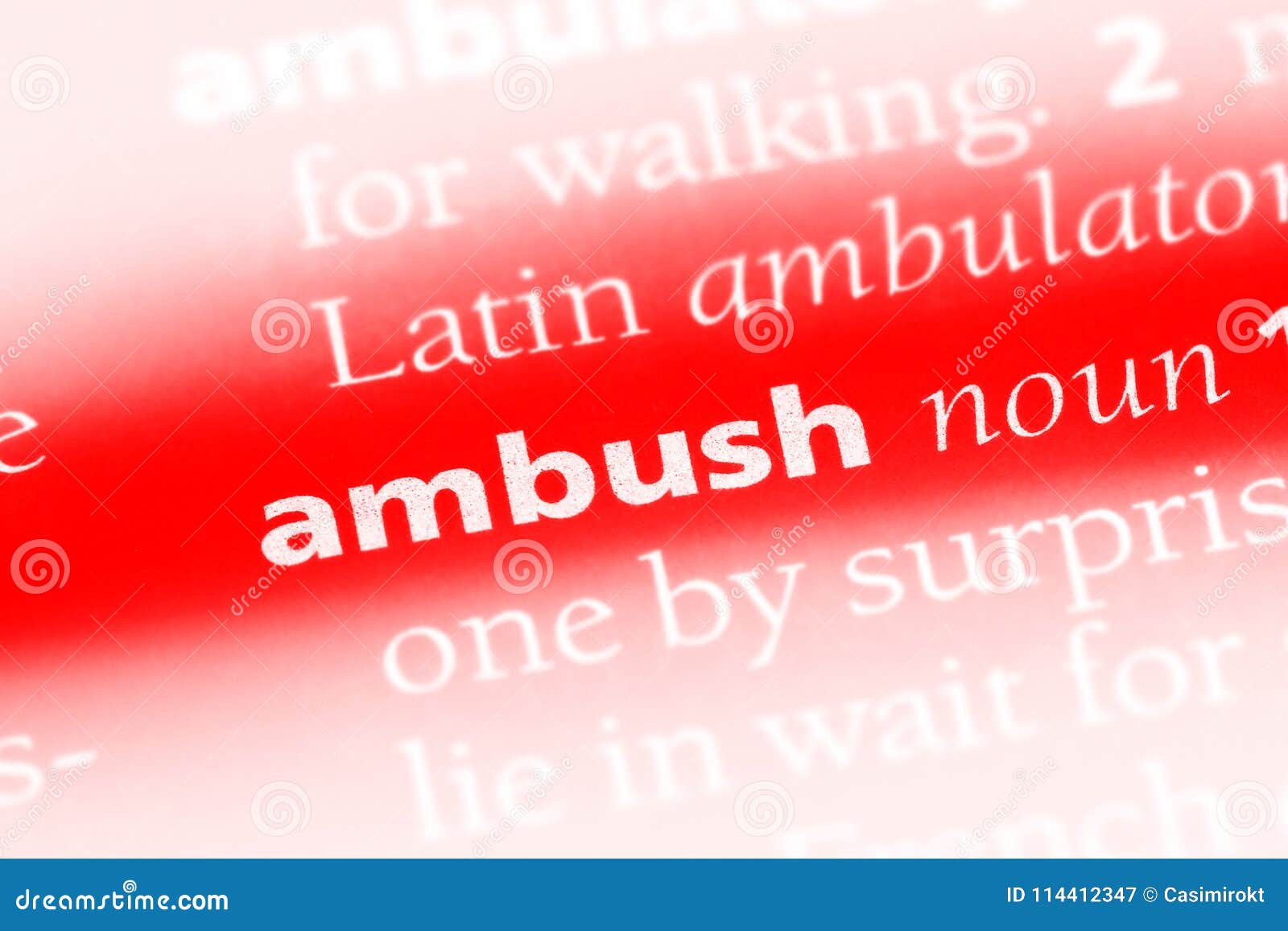 Ambush stock image. Image of info, word, page, macro - 114412347
