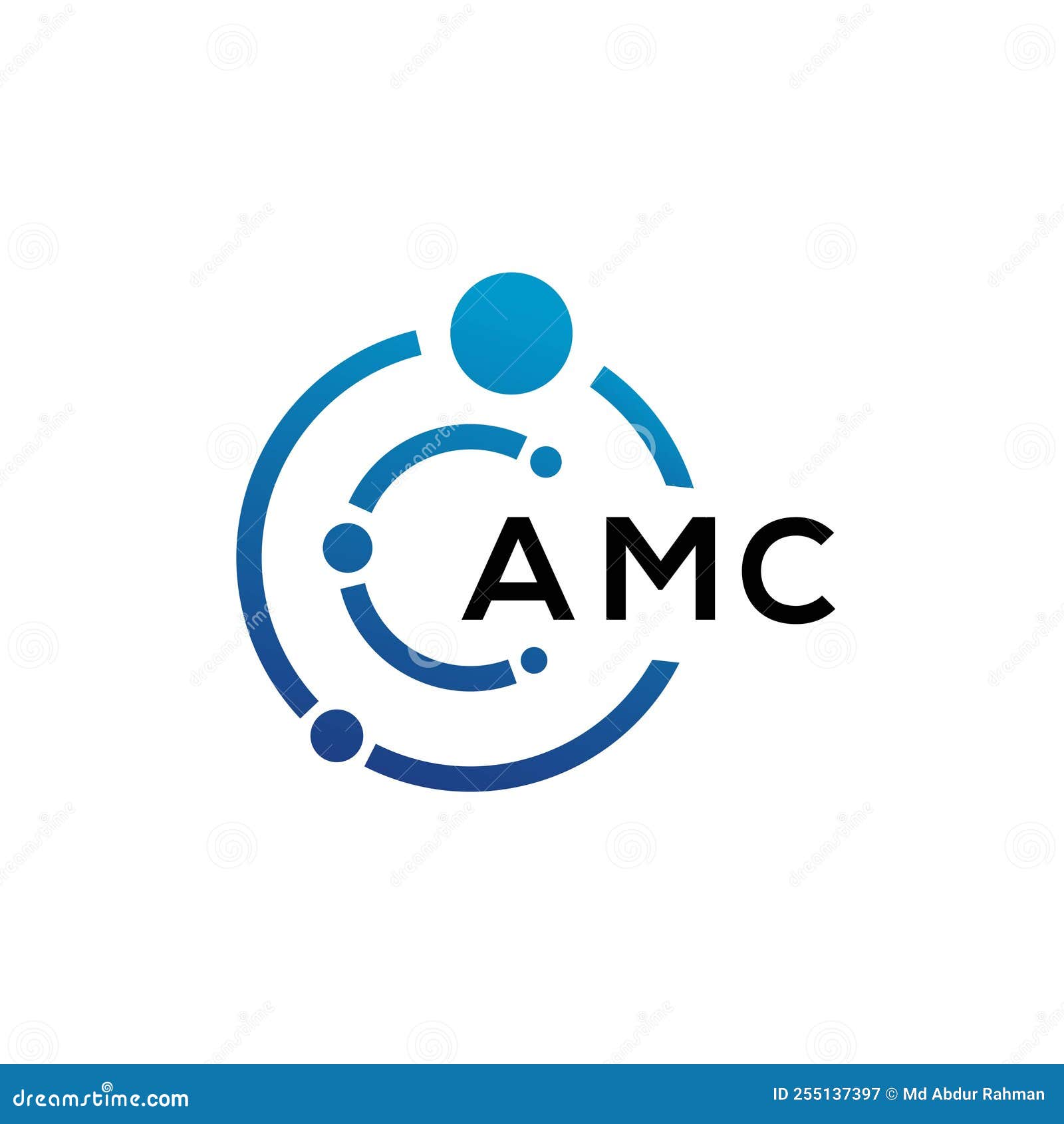 AMC Letter Logo Design on Black Background. AMC Creative Initials ...