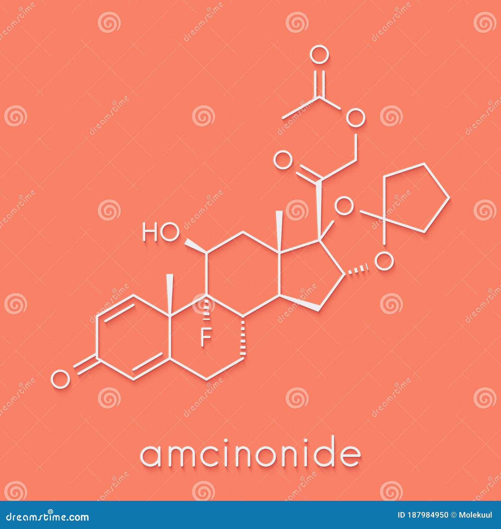 Amcinonide Topical Corticosteroid Drug Molecule. Skeletal Formula ...