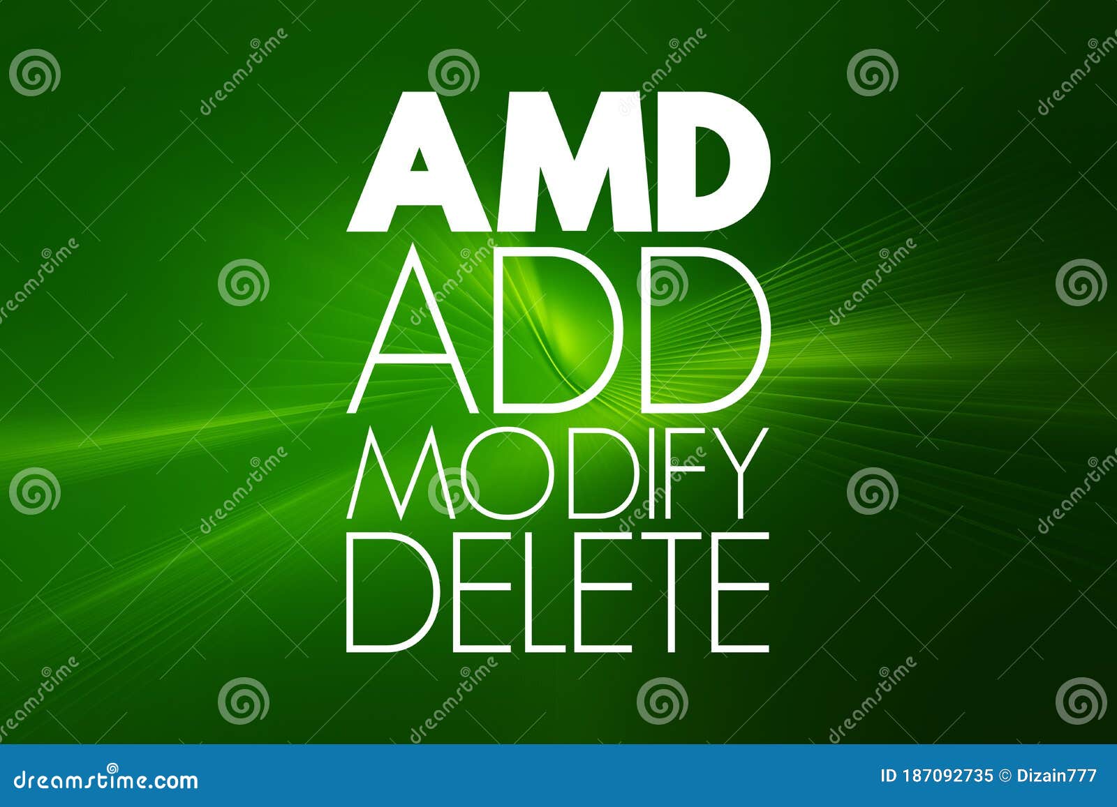 AMD - Add, Modify, Delete Acronym, Business Concept Background Stock ...