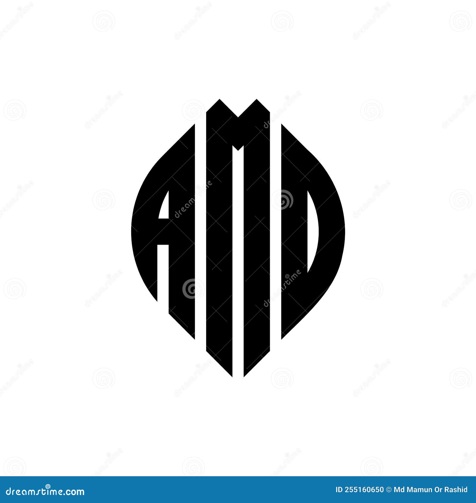 AMD Circle Letter Logo Design with Circle and Ellipse Shape. AMD ...