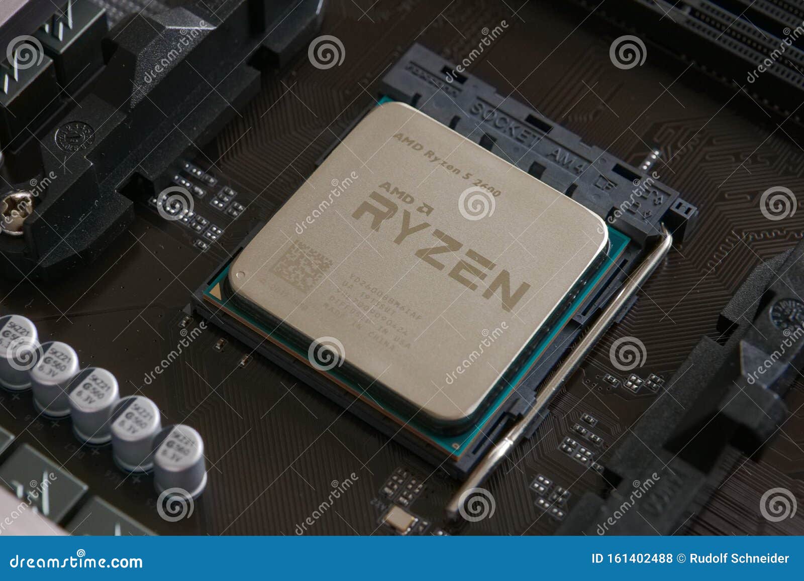 AMD CPU Ryzen on Mainboard editorial stock photo. Image of computer ...