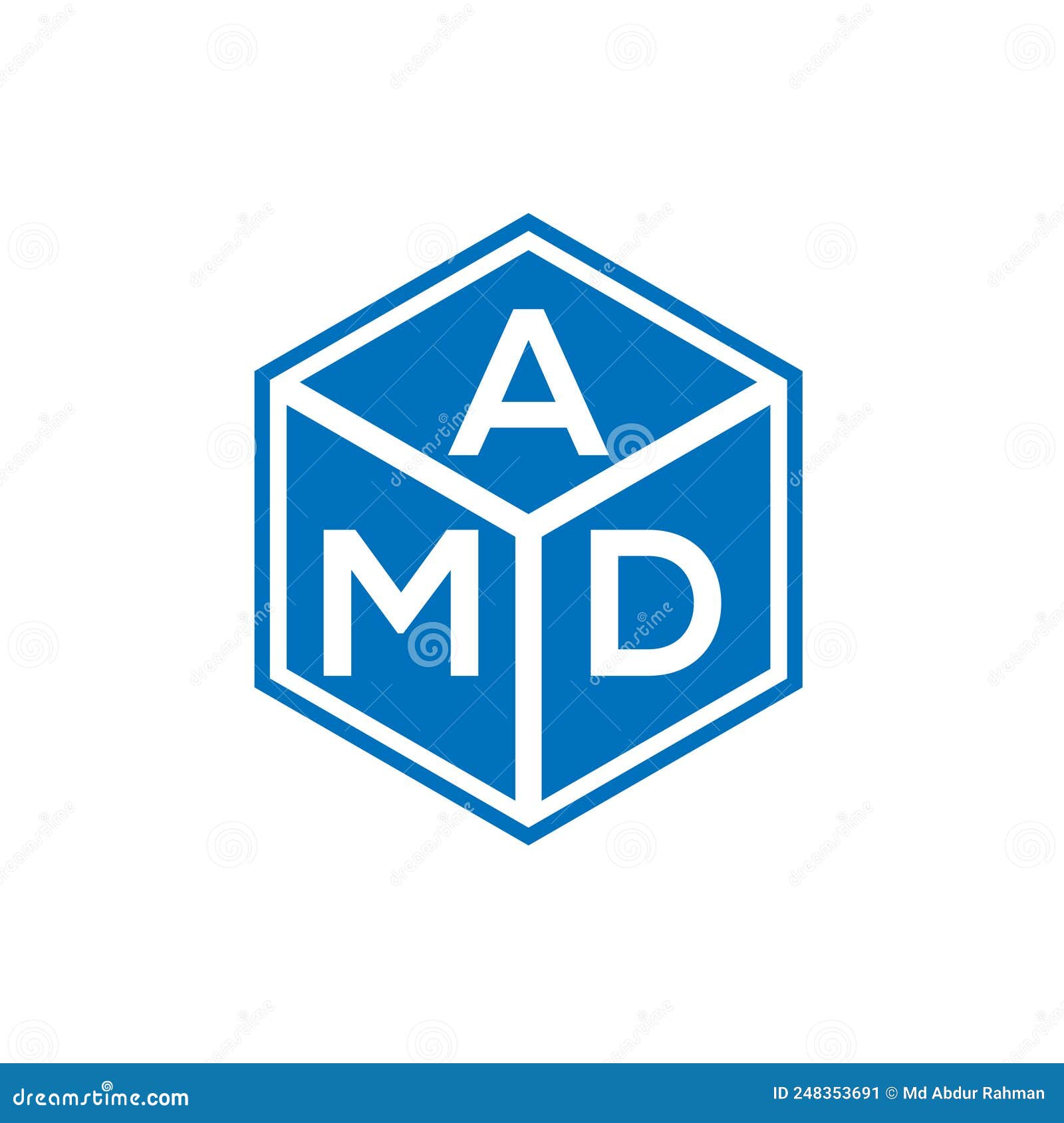 AMD Letter Logo Design on Black Background. AMD Creative Initials ...