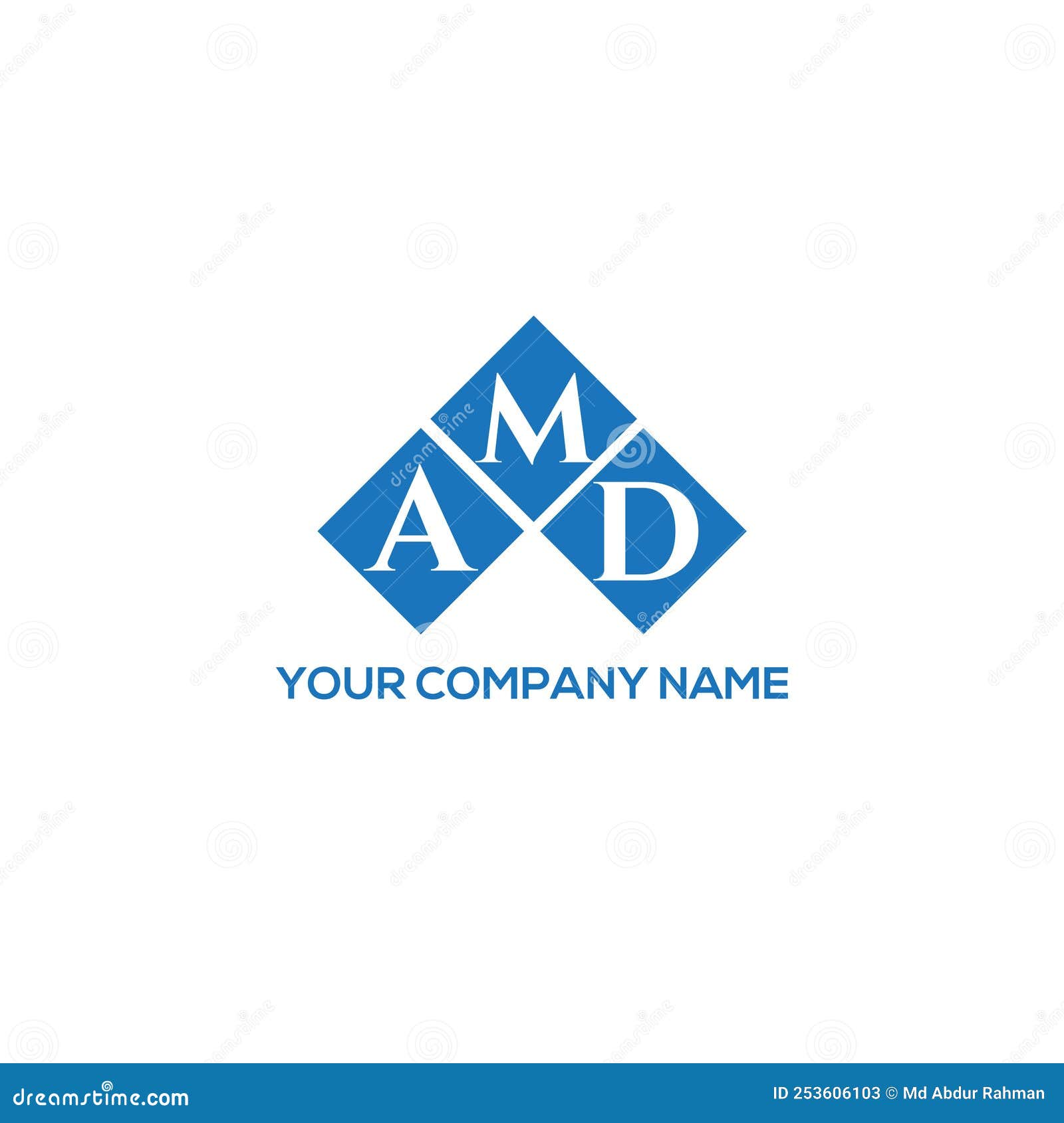AMD Letter Logo Design on WHITE Background. AMD Creative Initials ...