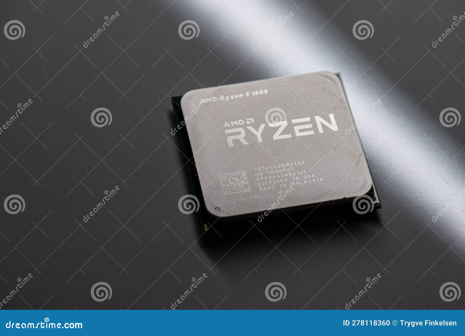 AMD Ryzen 5 CPU Processor on Grey Background.. Editorial Image - Image ...
