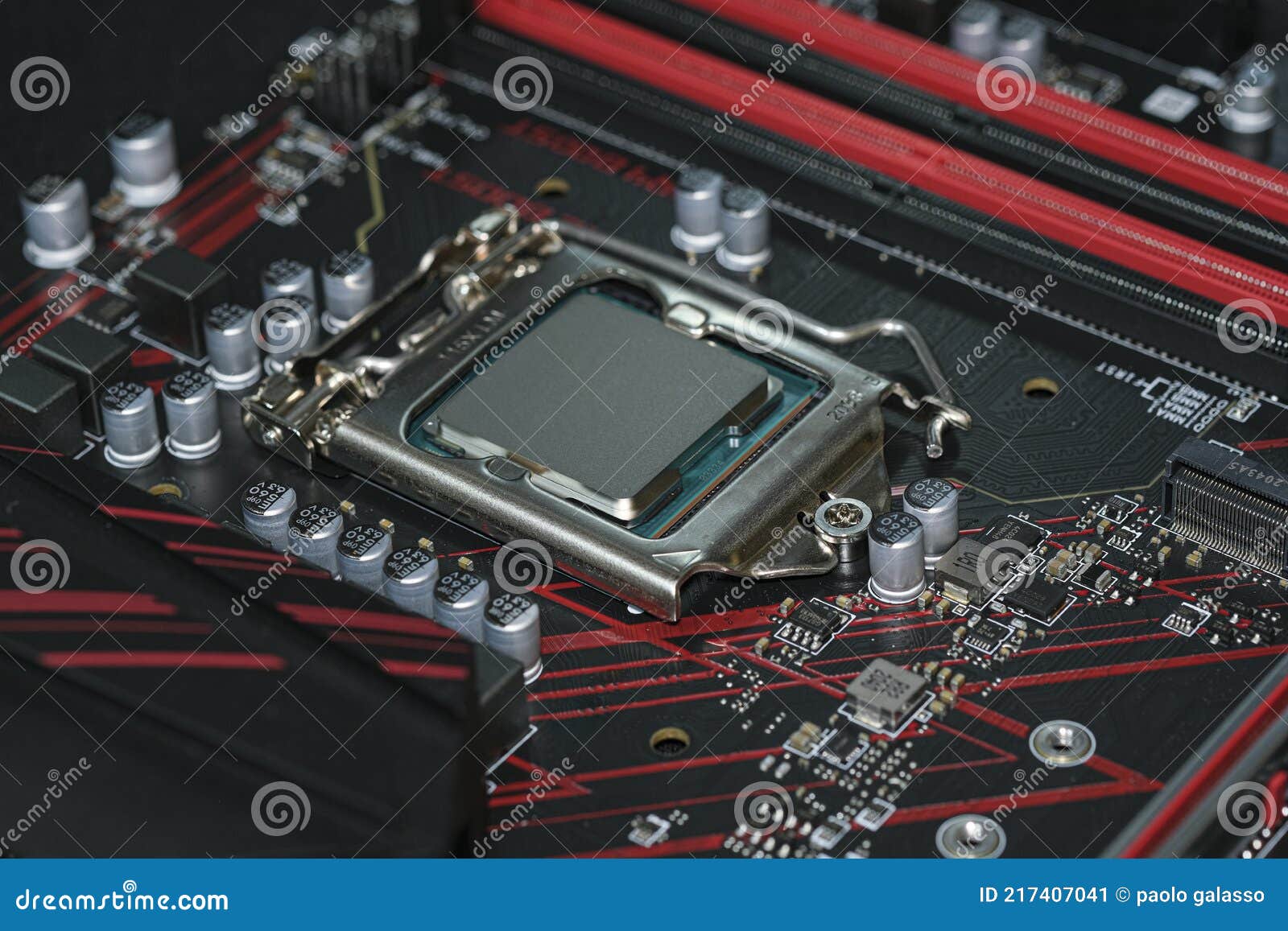 Desktop Pc Cpu Installed on Hi Tech Motherboard,computer Components ...