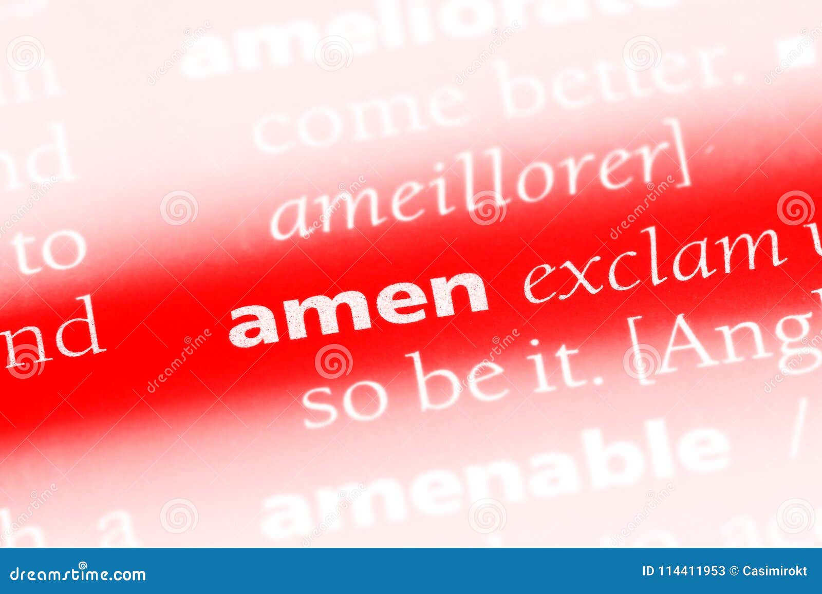 Amen stock image. Image of definition, word, book, concept - 114411953