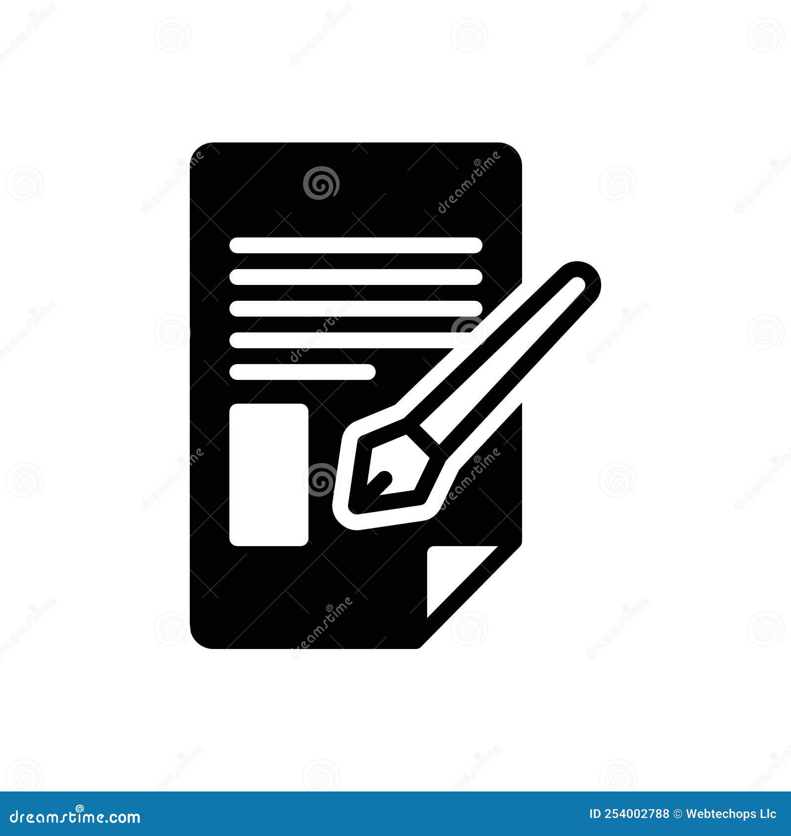 Black Solid Icon for Amended, Document and Statement Stock Illustration ...