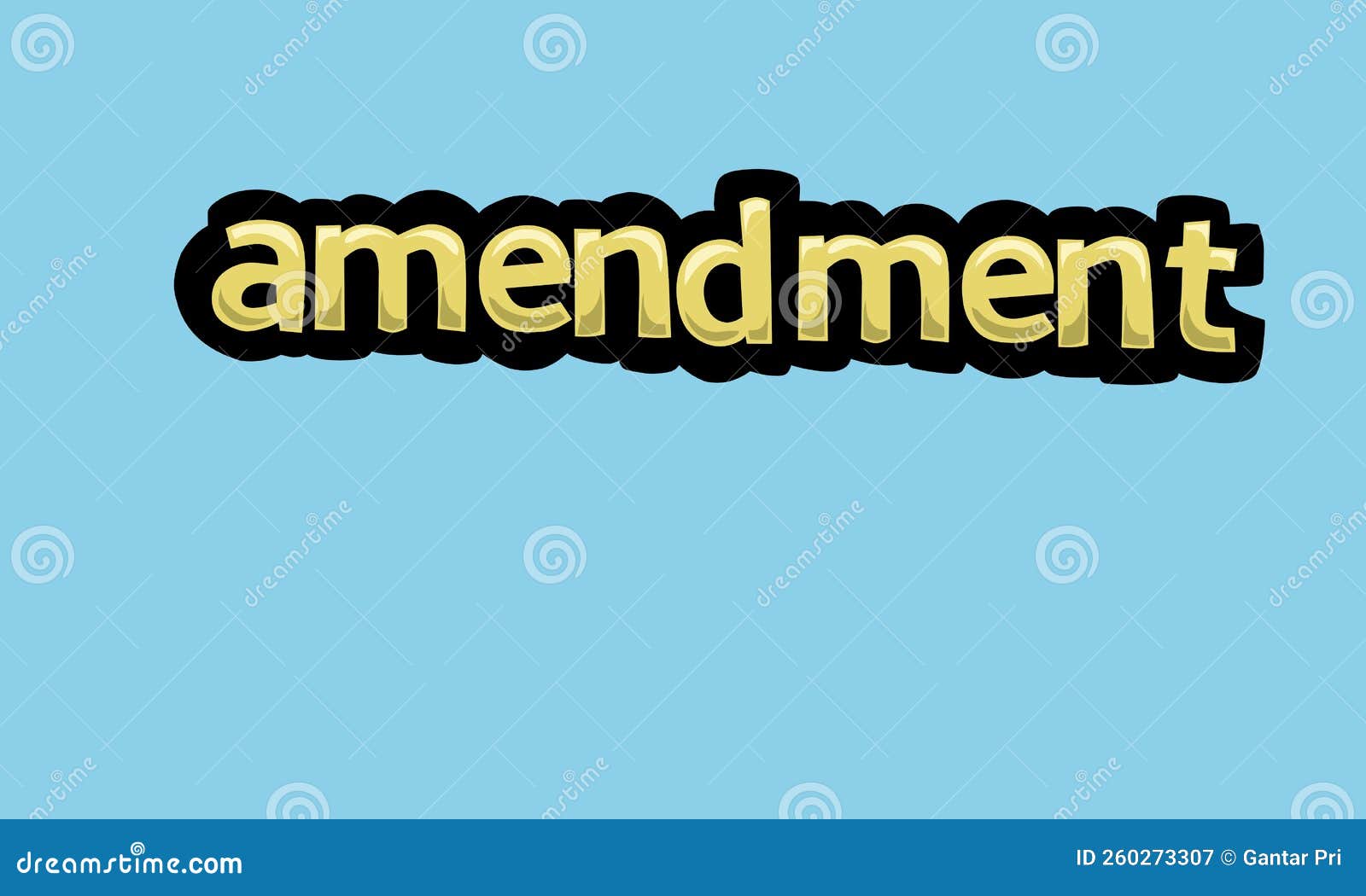 AMENDMENT Writing Vector Design on a Blue Background Stock Vector ...