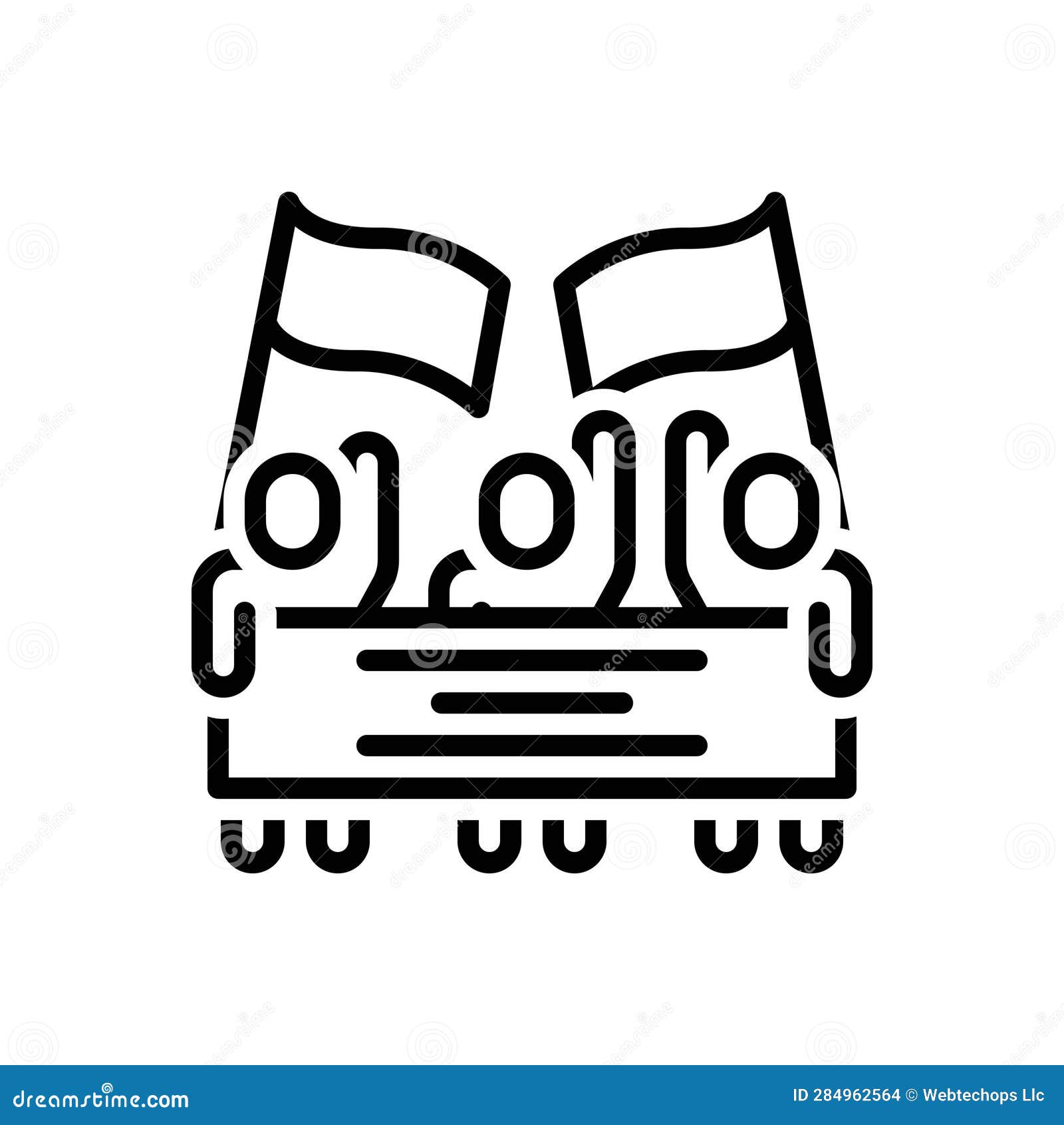 Black Line Icon for Amendments, Flags and Stage Stock Vector ...