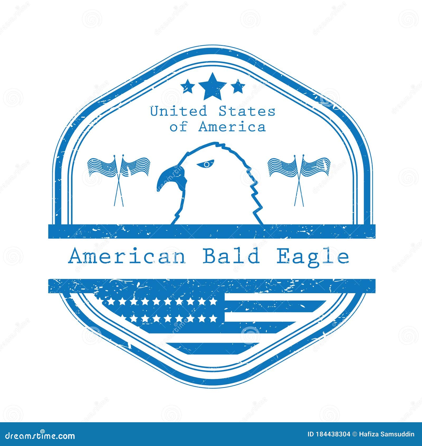 America Bald Eagle Label Illustration. Stock Illustration ...