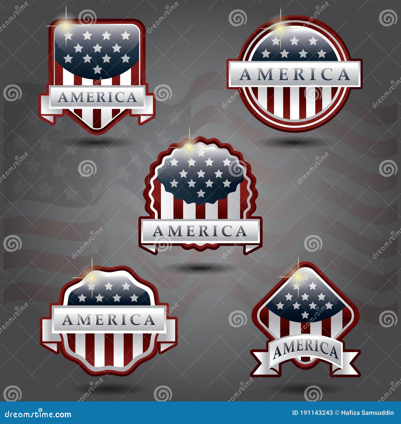 America Banner Collection. Vector Illustration Decorative Design Stock ...