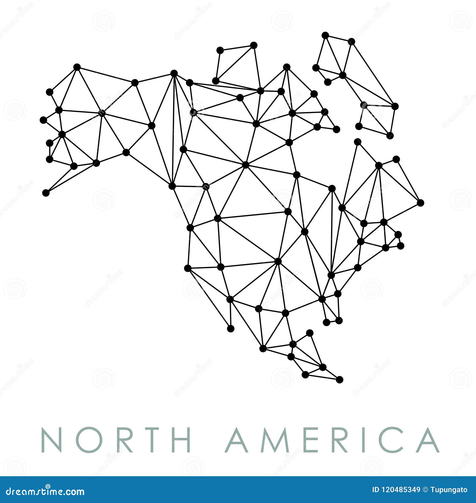America connection map stock vector. Illustration of north - 120485349