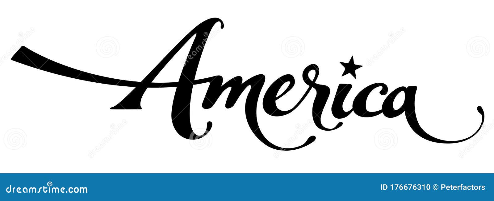 America - Custom Calligraphy Text Stock Vector - Illustration of ... America - Custom Calligraphy Text Stock Vector - Illustration of ...