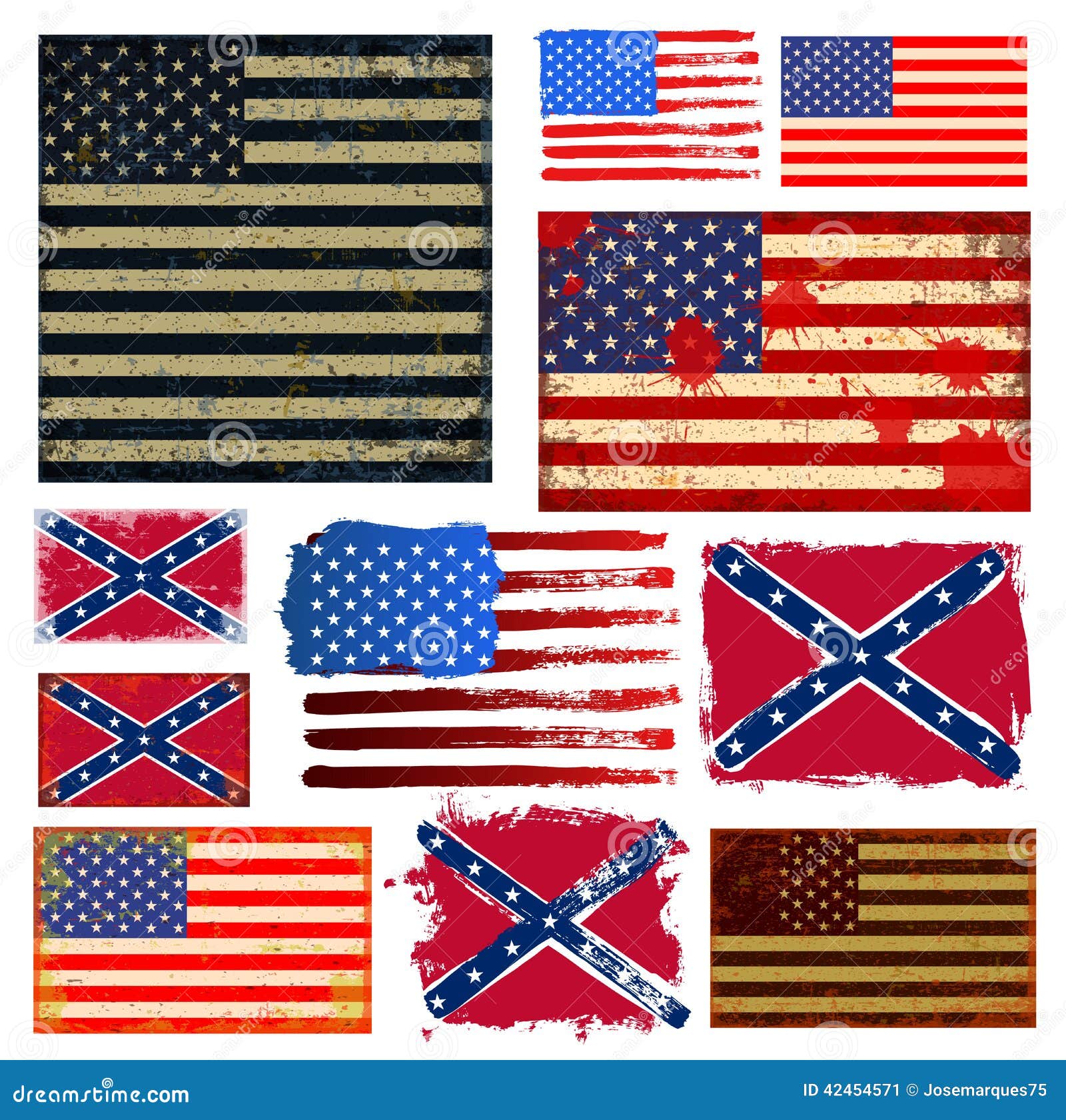 America Flag Collection Vector Stock Vector - Illustration of ...