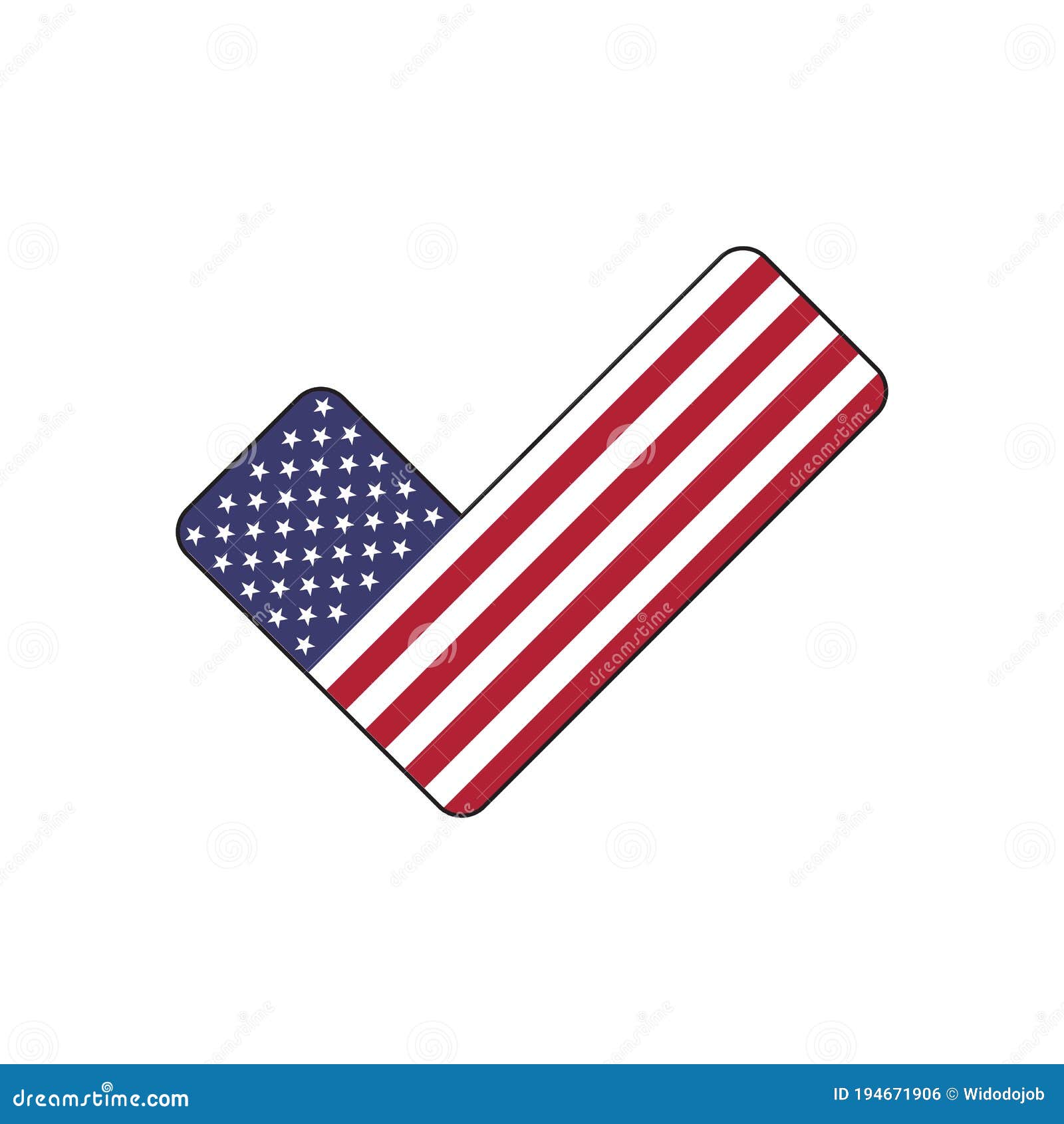 America Flag Shaped Checkmark Vote Stock Vector - Illustration of ...