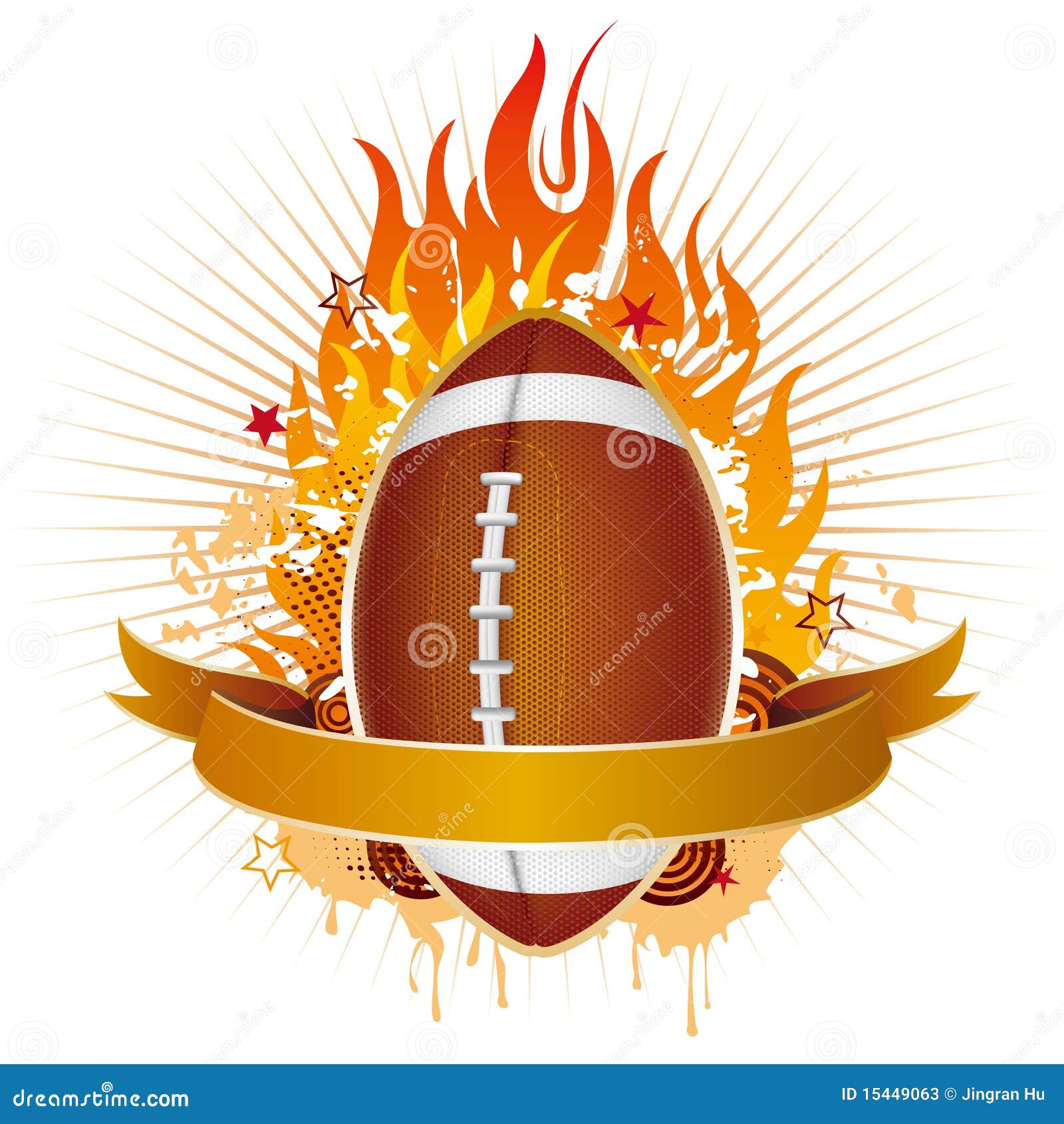 America Football with Flames Stock Vector - Illustration of flame, sign ...