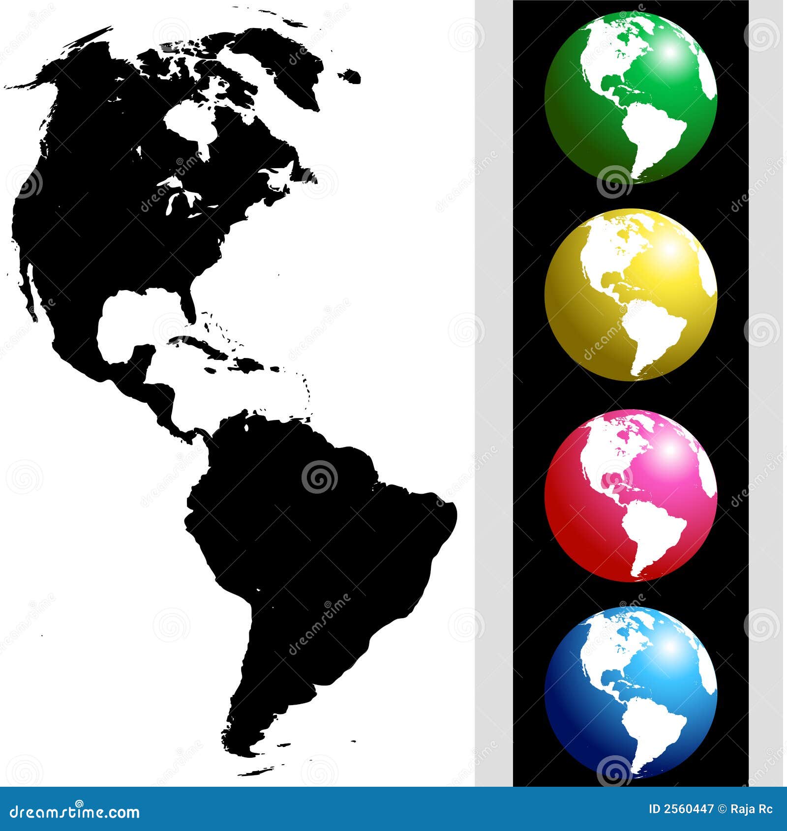America globe kit stock vector. Illustration of continents - 2560447