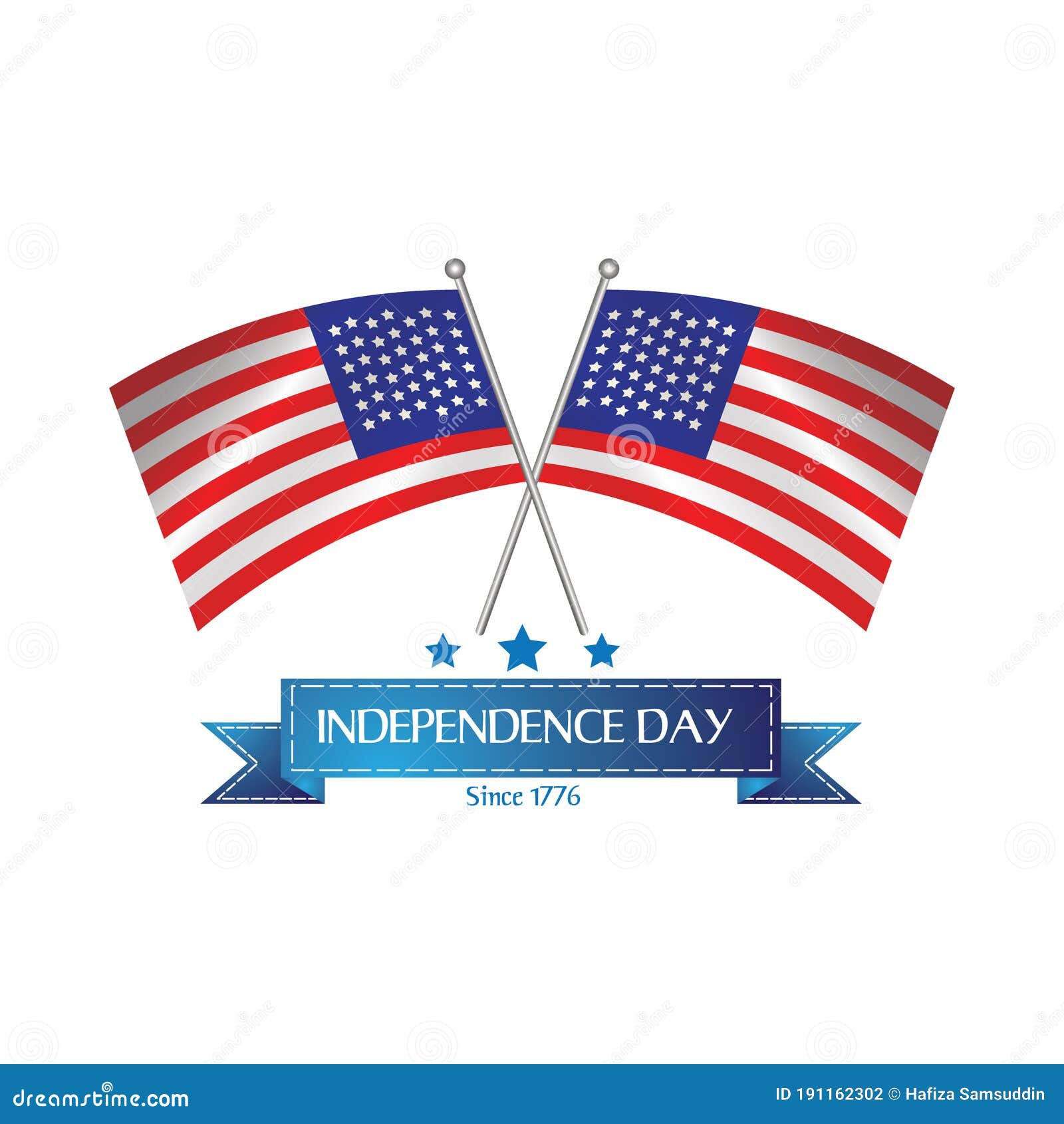America Independence Cross Flags. Vector Illustration Decorative Design ...