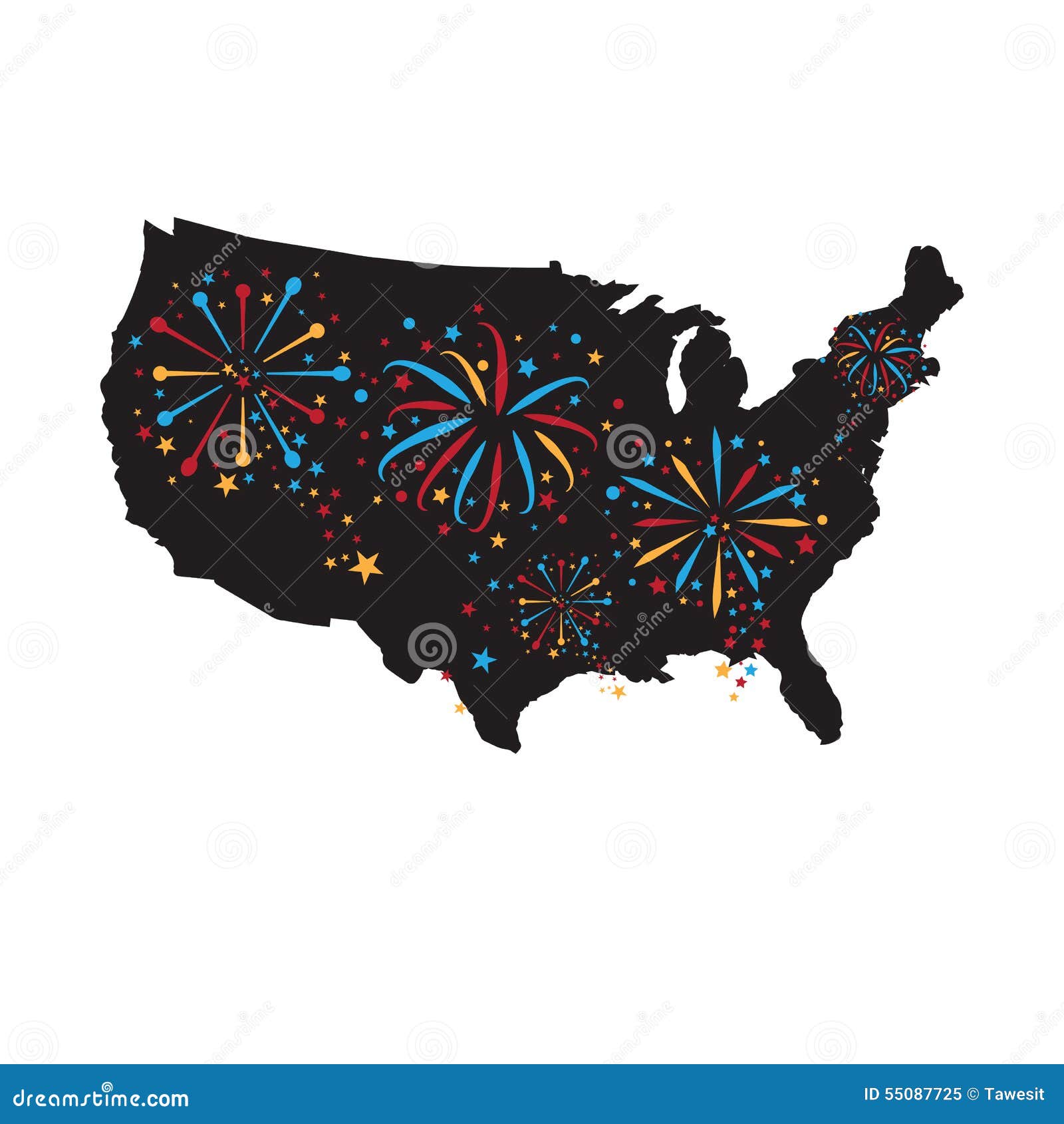 America Independence Day Fireworks Stock Vector - Illustration of ...