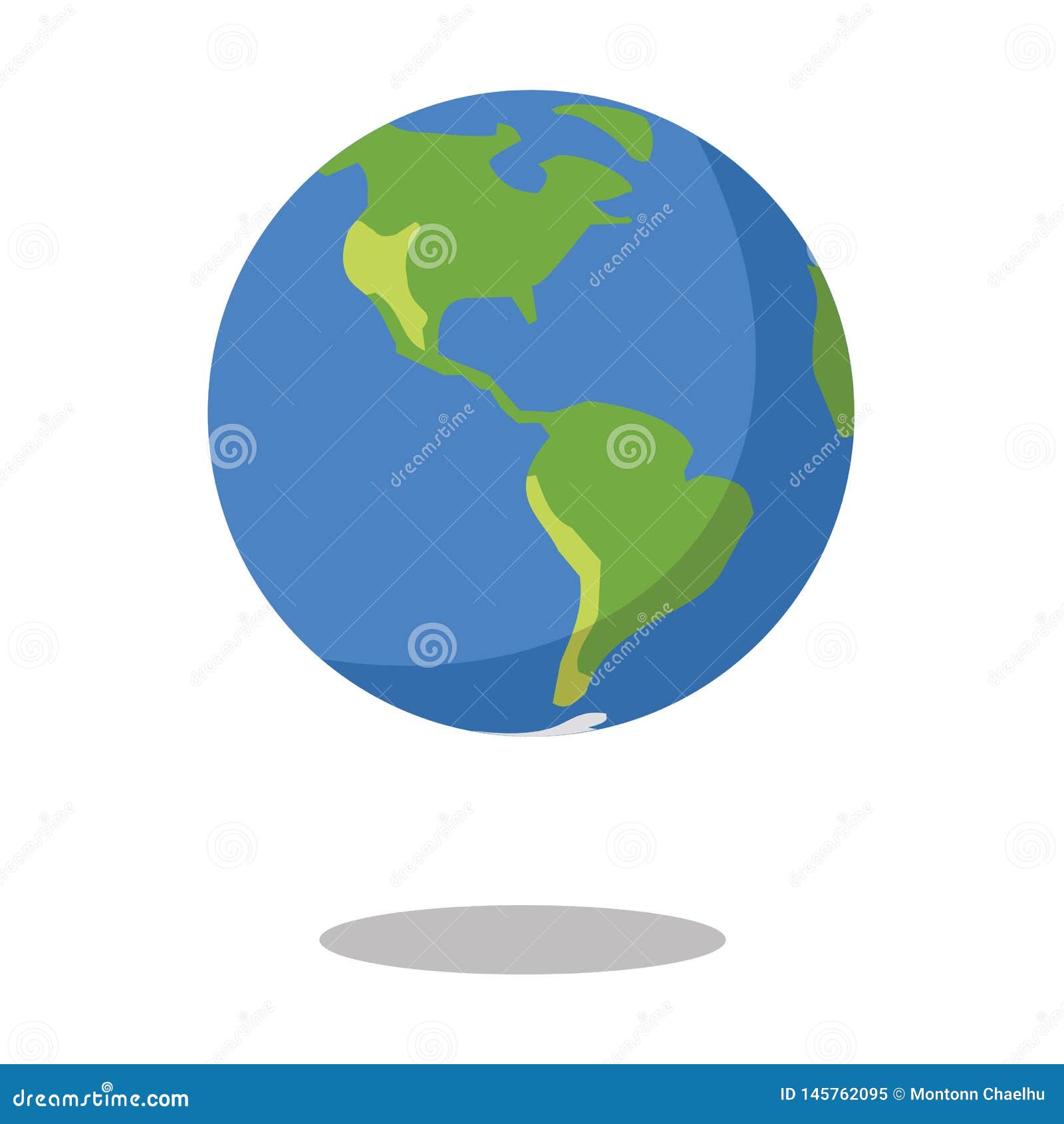 America Isolated on White Background Flat Planet Earth Icon Vector ...