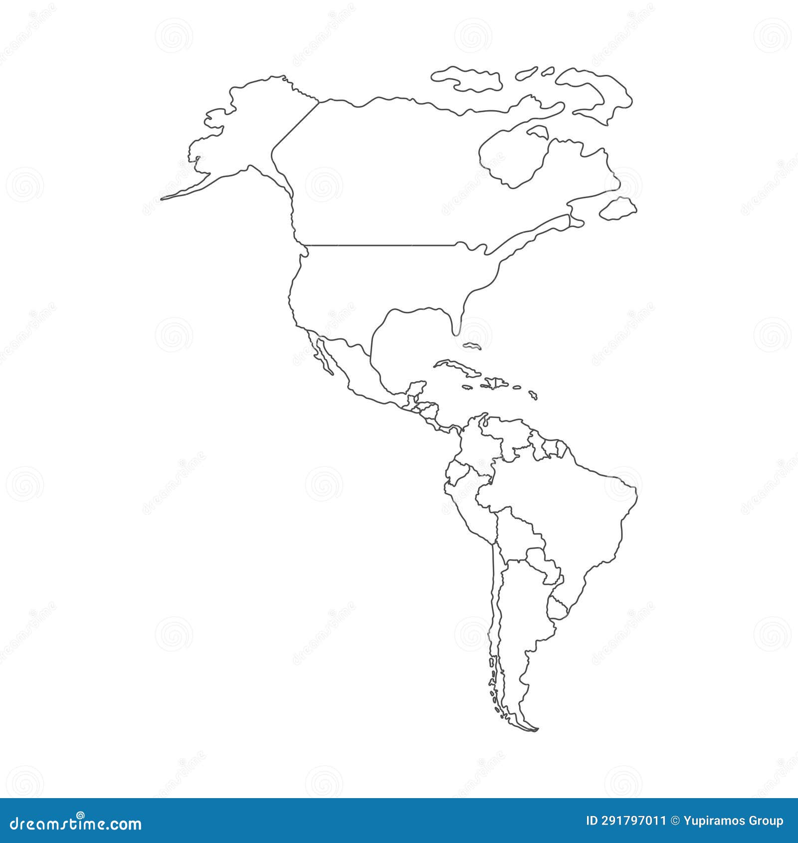 America Map Geographical Cartoon Vector | CartoonDealer.com #291797011