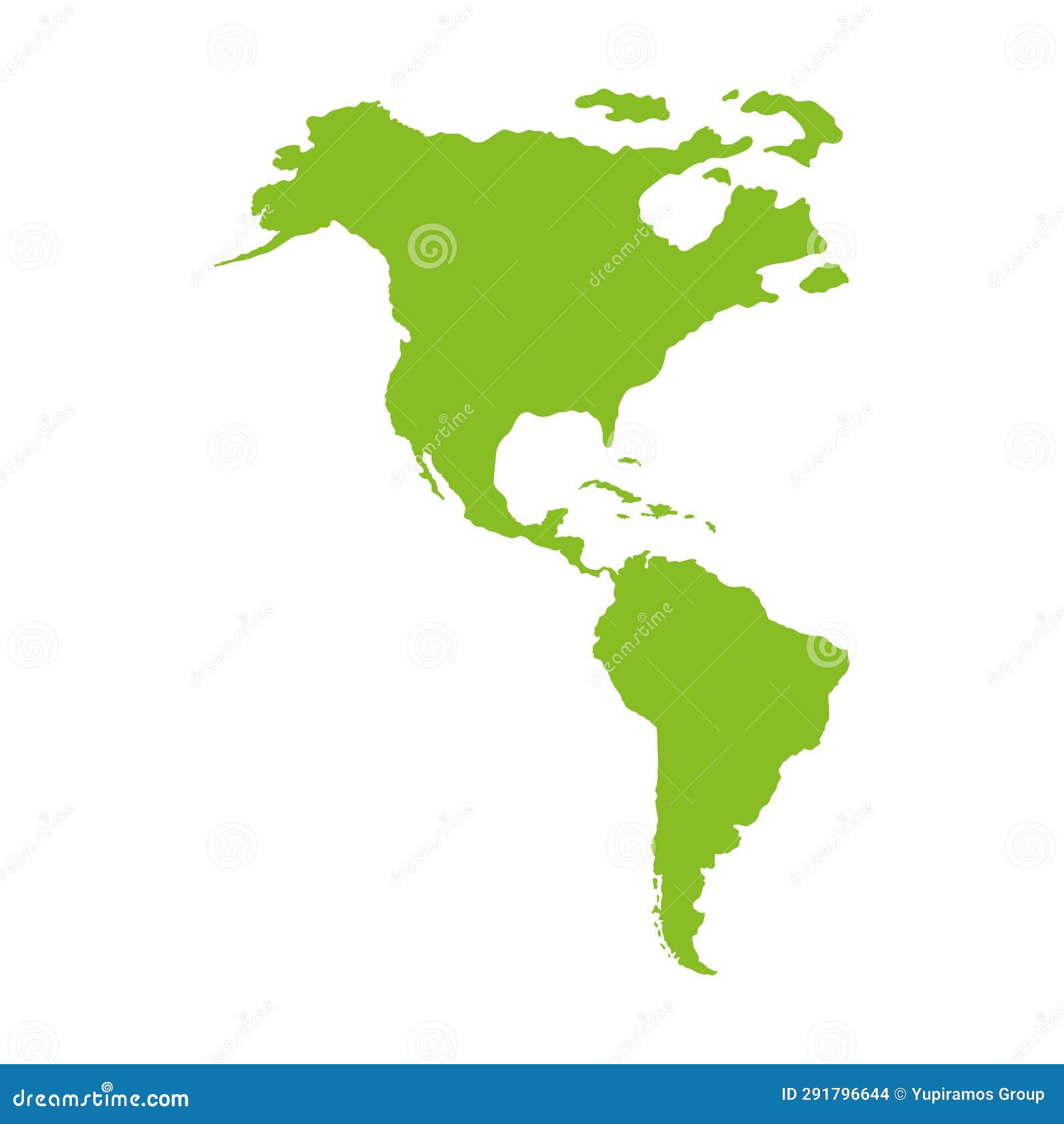 America map in green color stock vector. Illustration of isolated ...