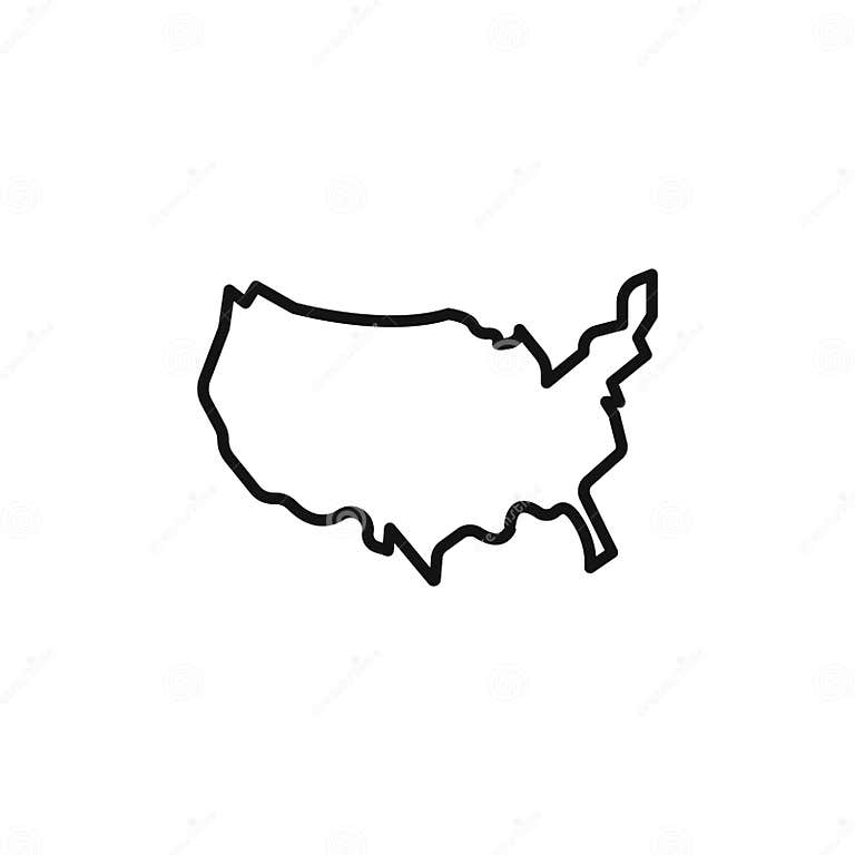 America Map Icon Isolated on White Background Stock Vector ...